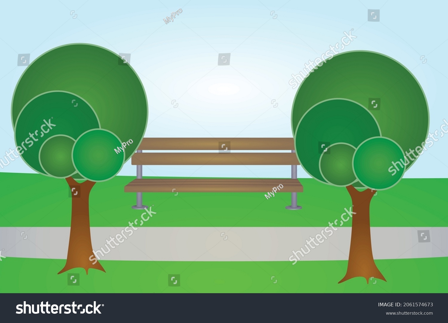 Park Trees Vector Illustration Stock Vector (Royalty Free) 2061574673 ...