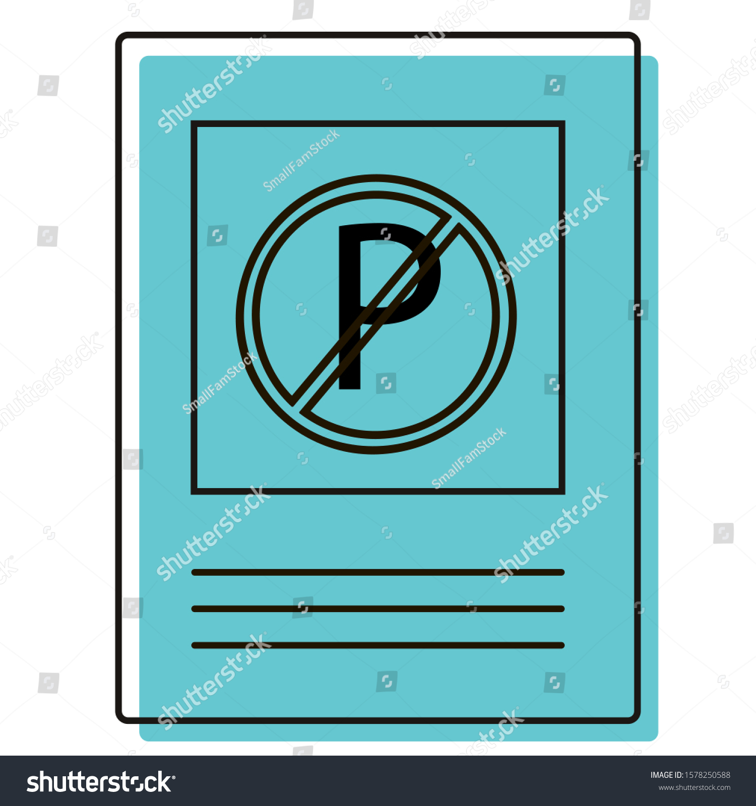 Parking Ban Sign Stop Prohibited Navigation Stock Vector (Royalty Free ...