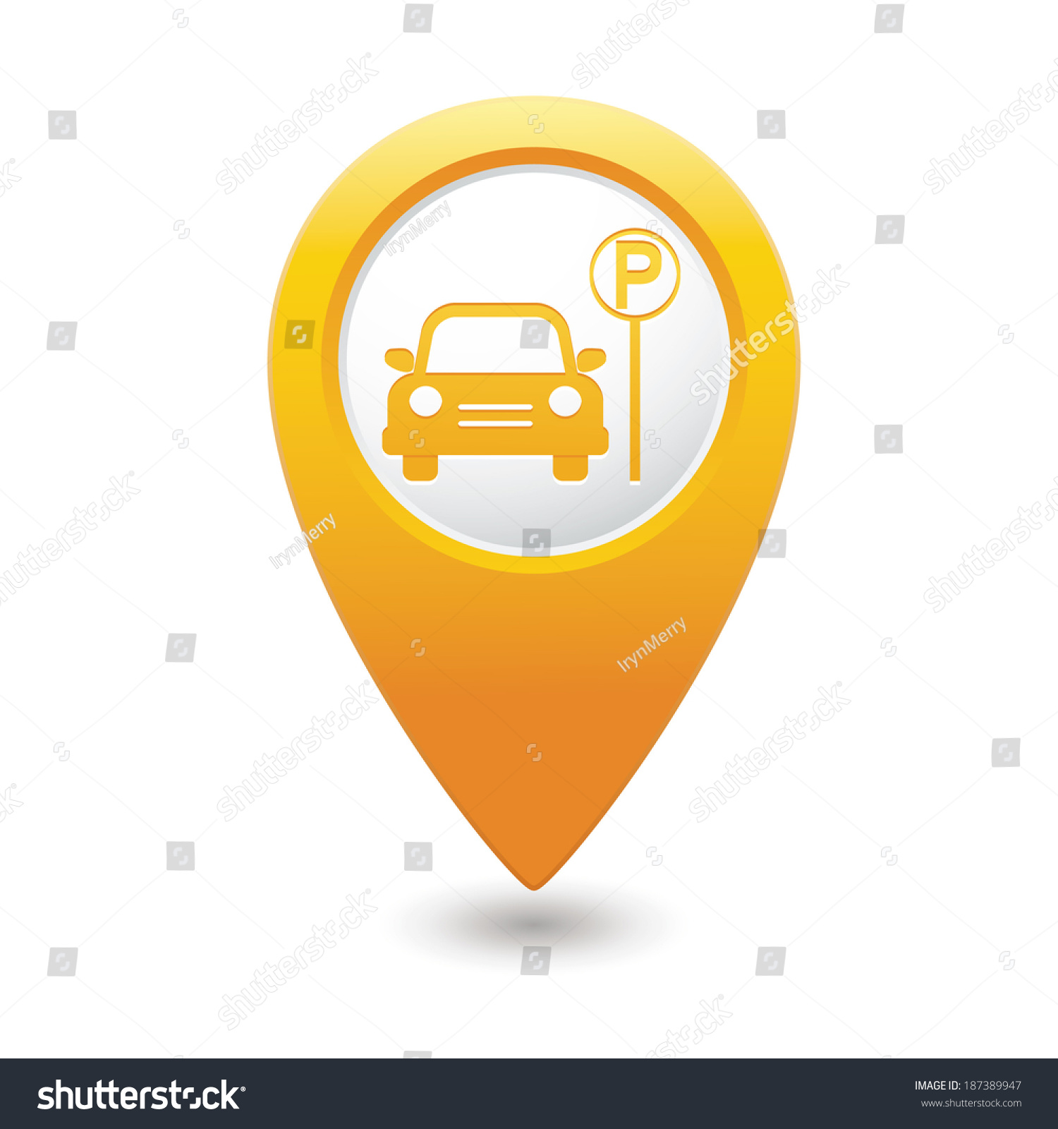 Parking Icon On Yellow Map Pointer Stock Vector (Royalty Free ...