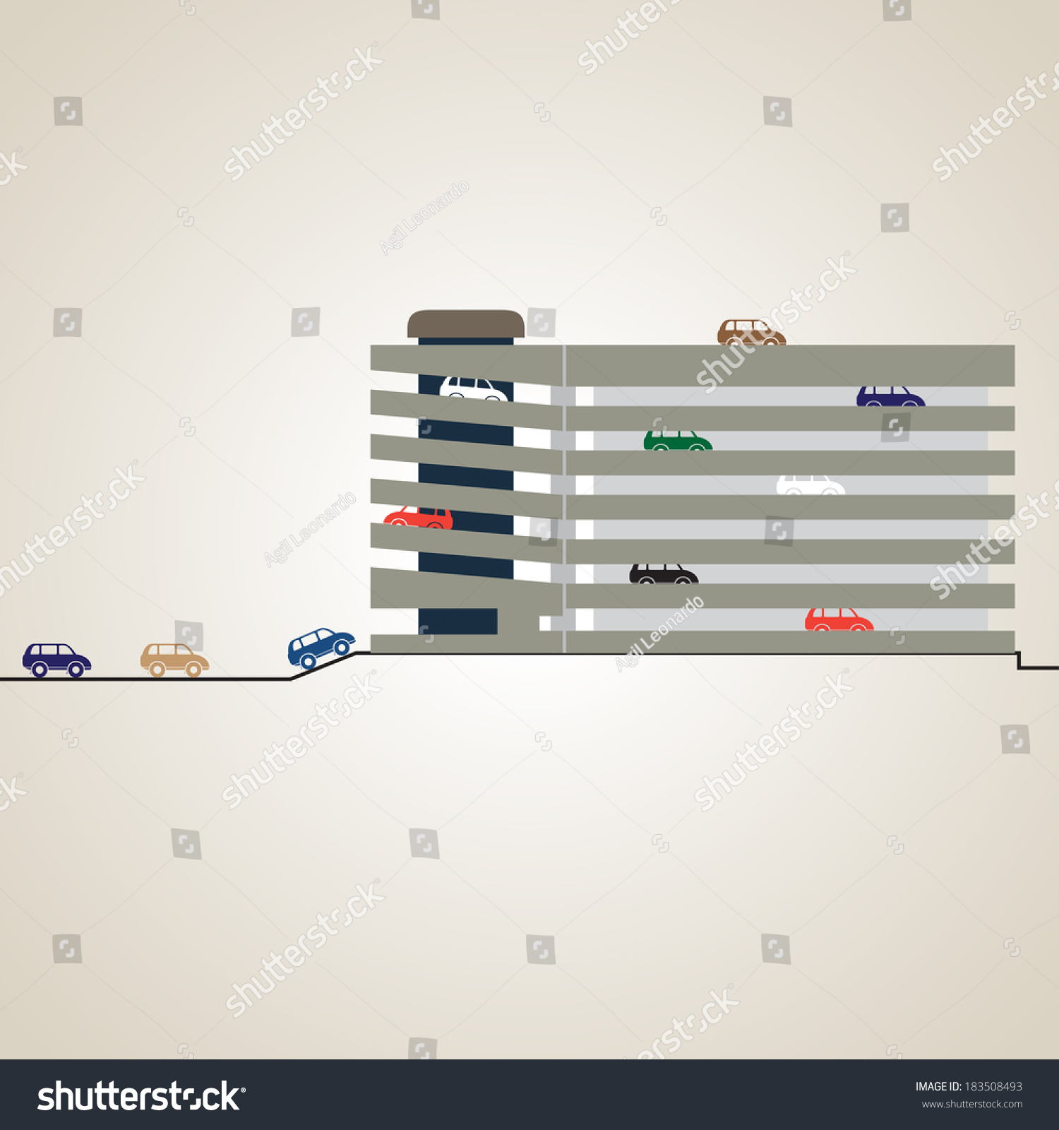Parking Multilevel Parking Vector Illustration Stock Vector (Royalty ...