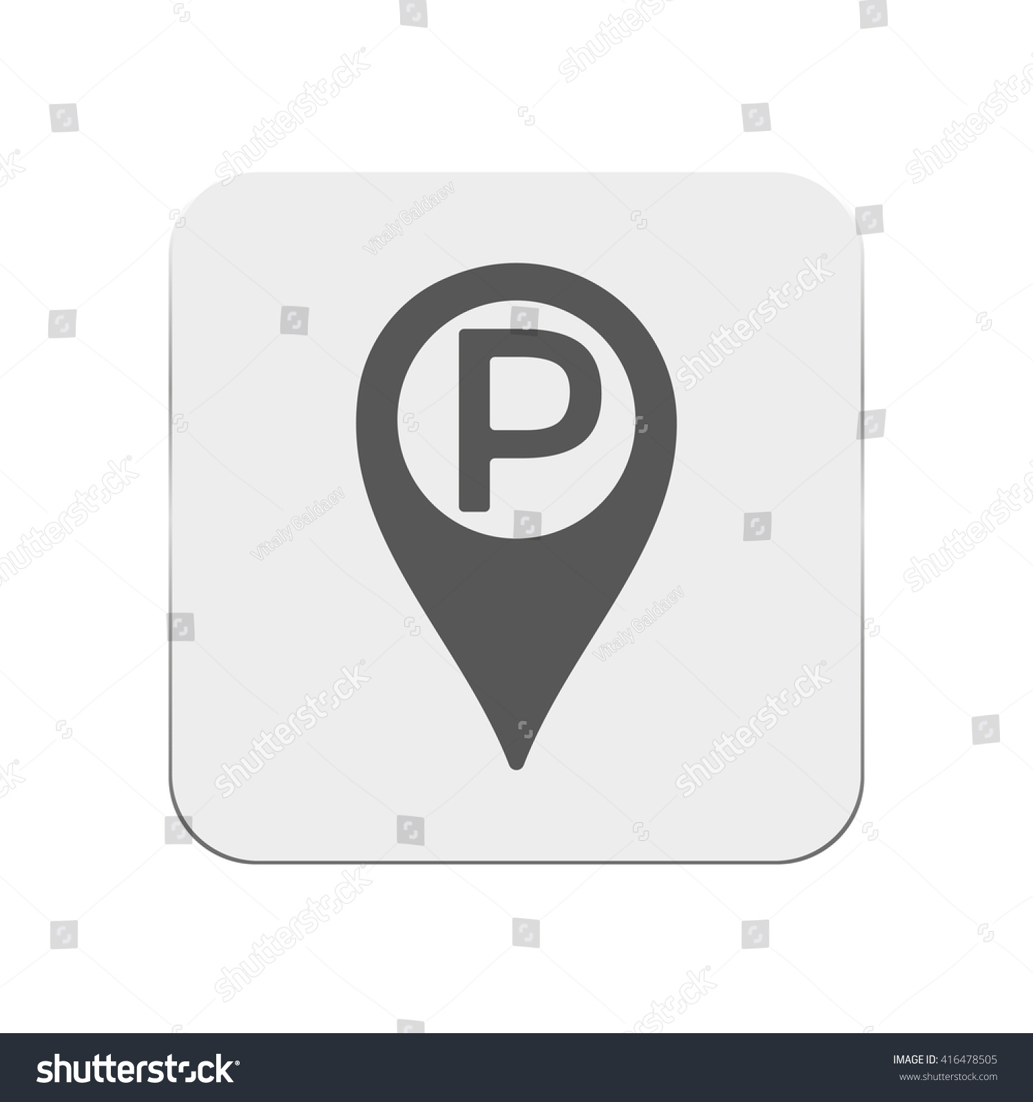 Parking Pin Icon Stock Vector (Royalty Free) 416478505