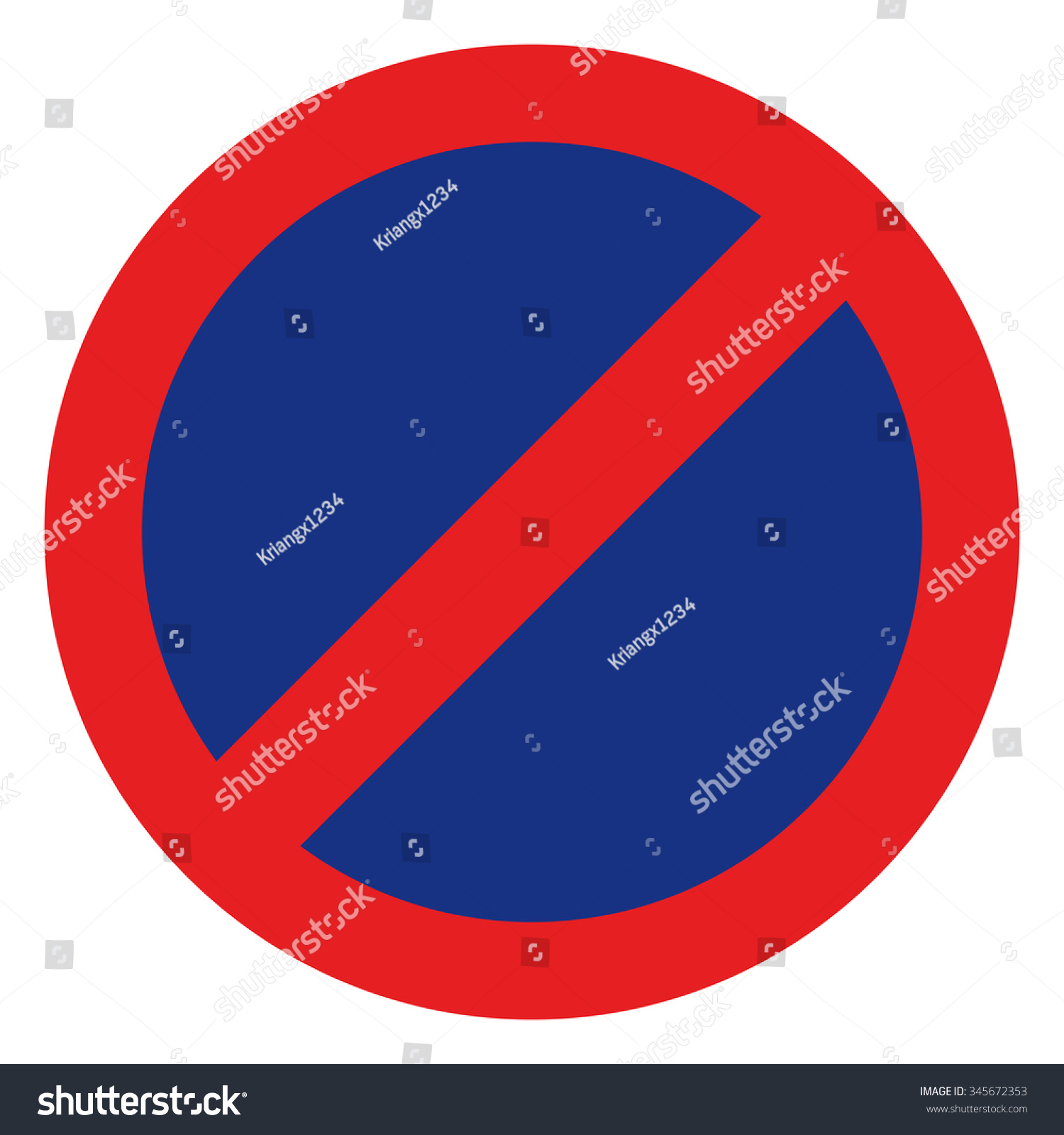 Parking Prohibited Sign Stock Vector (Royalty Free) 345672353 ...
