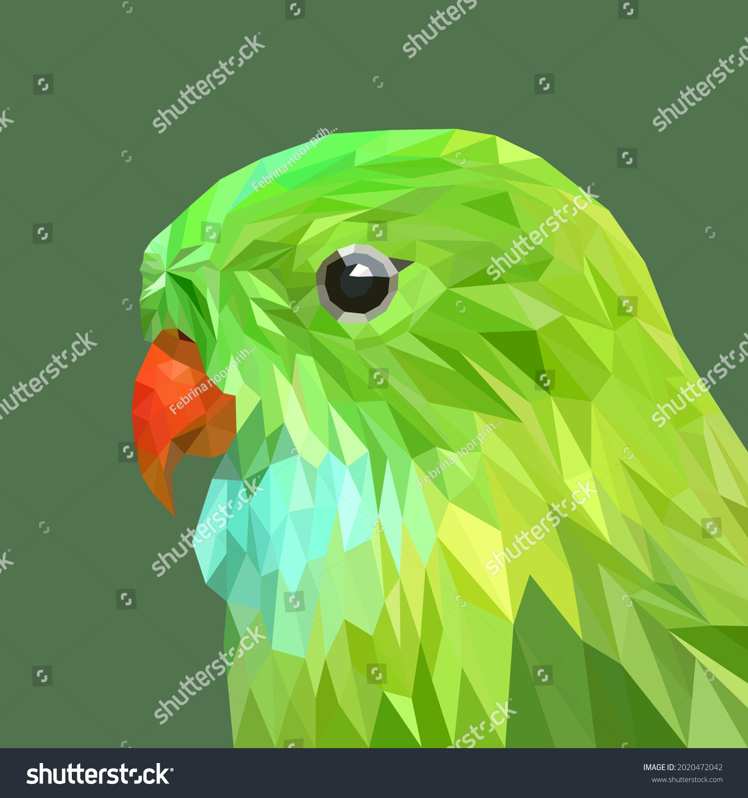 Parrot Face Geometry Design Low Poly Stock Vector (Royalty Free ...
