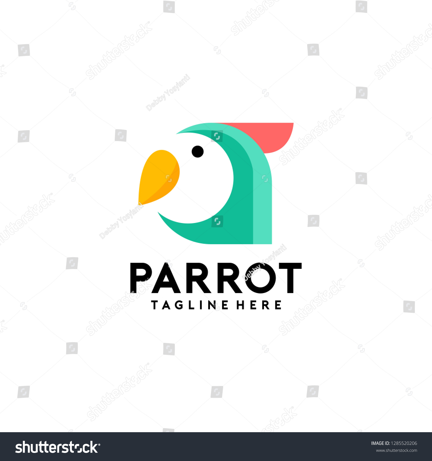 Parrot Logo Design: vector de stock (libre de regalías) 1285520206 ...