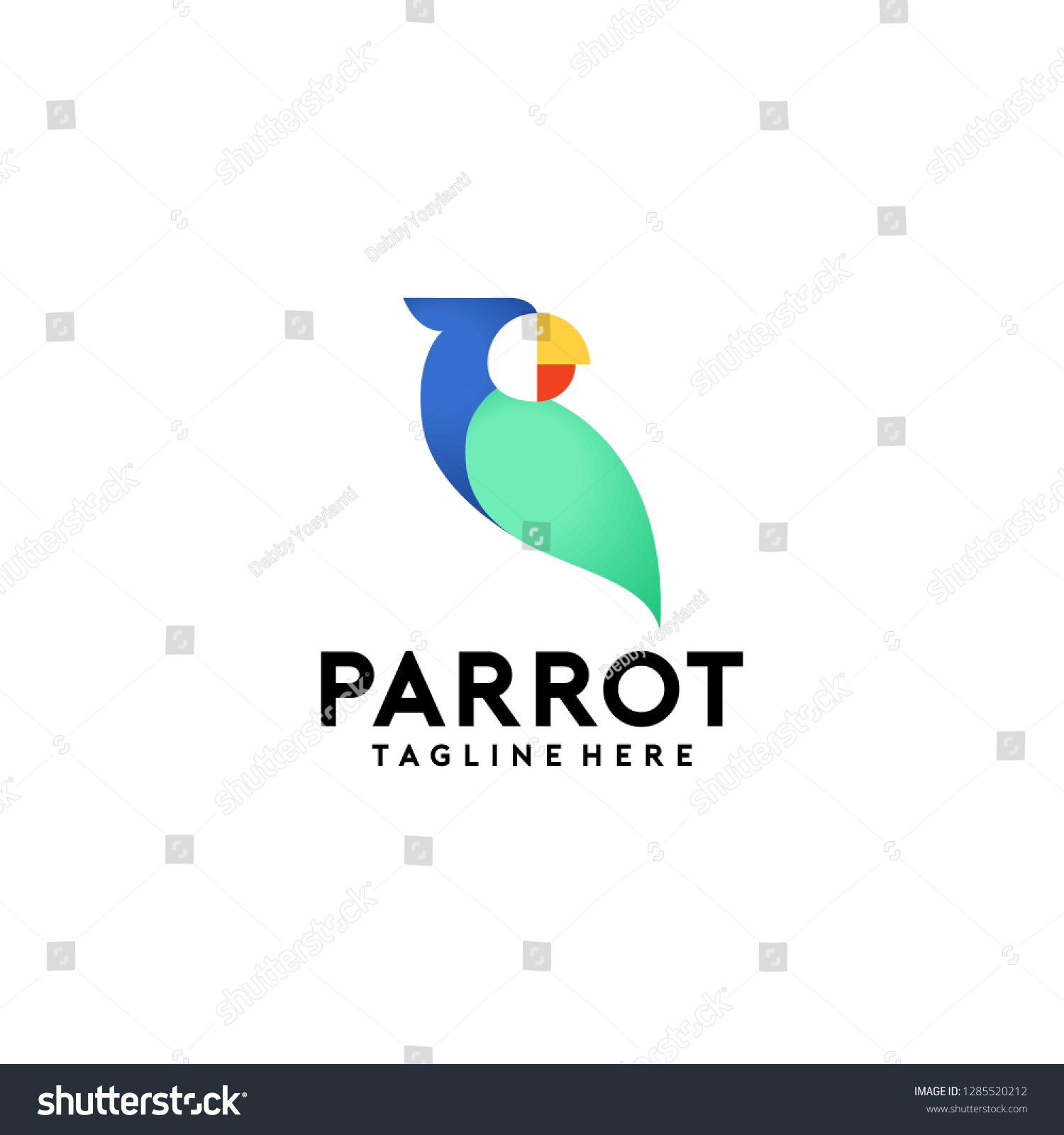 Parrot Logo Design Stock Vector (Royalty Free) 1285520212