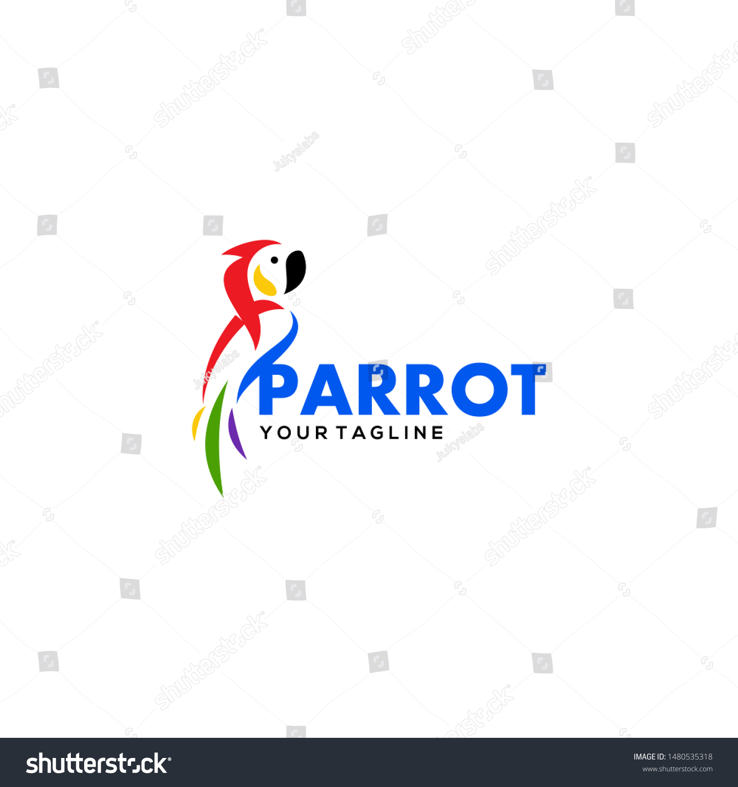 Parrot Logo Design Vector Stock Stock Vector (Royalty Free) 1480535318 ...