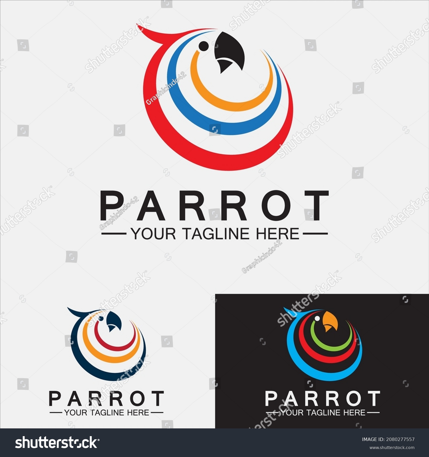 Parrot Logo Design Vector Template Stock Vector (Royalty Free ...