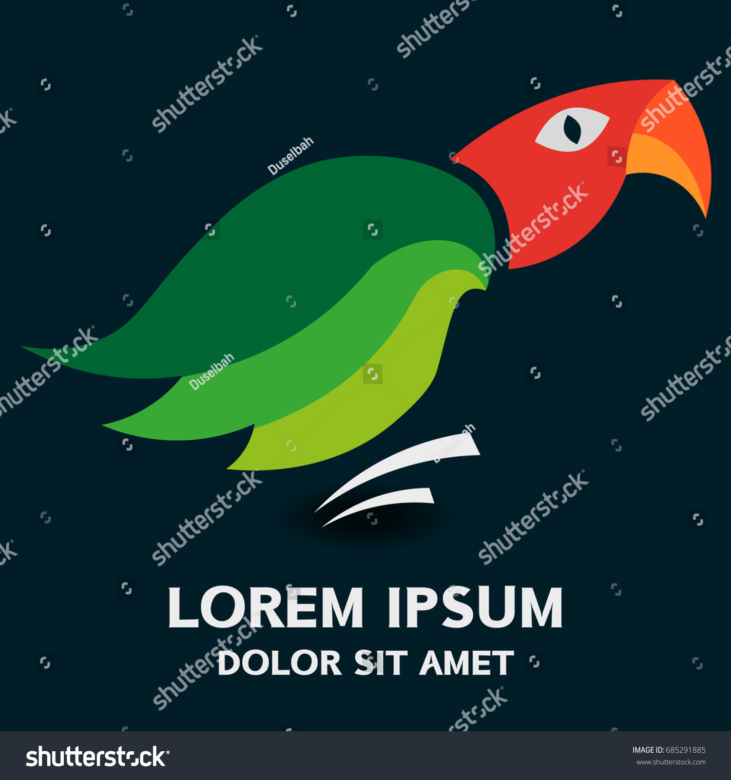 Parrot Logo Vector Illustration Isolated On 스톡 벡터(로열티 프리) 685291885 ...