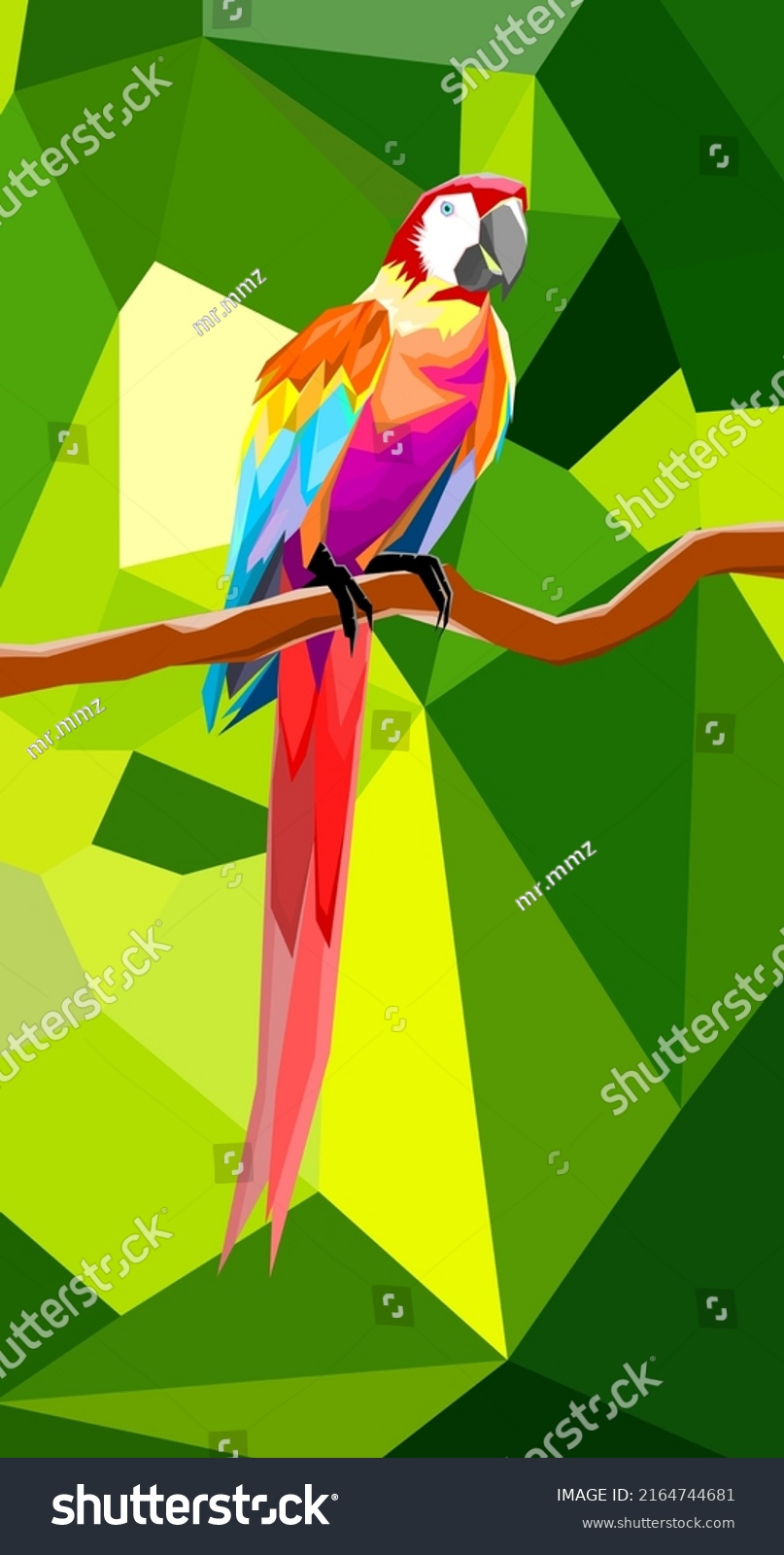 Parrot Macau Bird Wpap Art Vector Stock Vector (Royalty Free ...