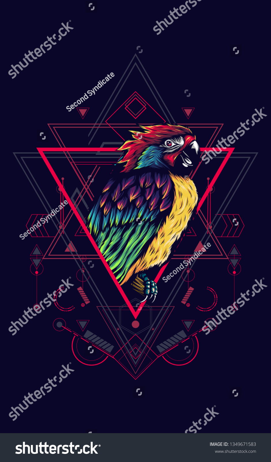 Parrot Sacred Geometry Stock Vector (Royalty Free) 1349671583 ...
