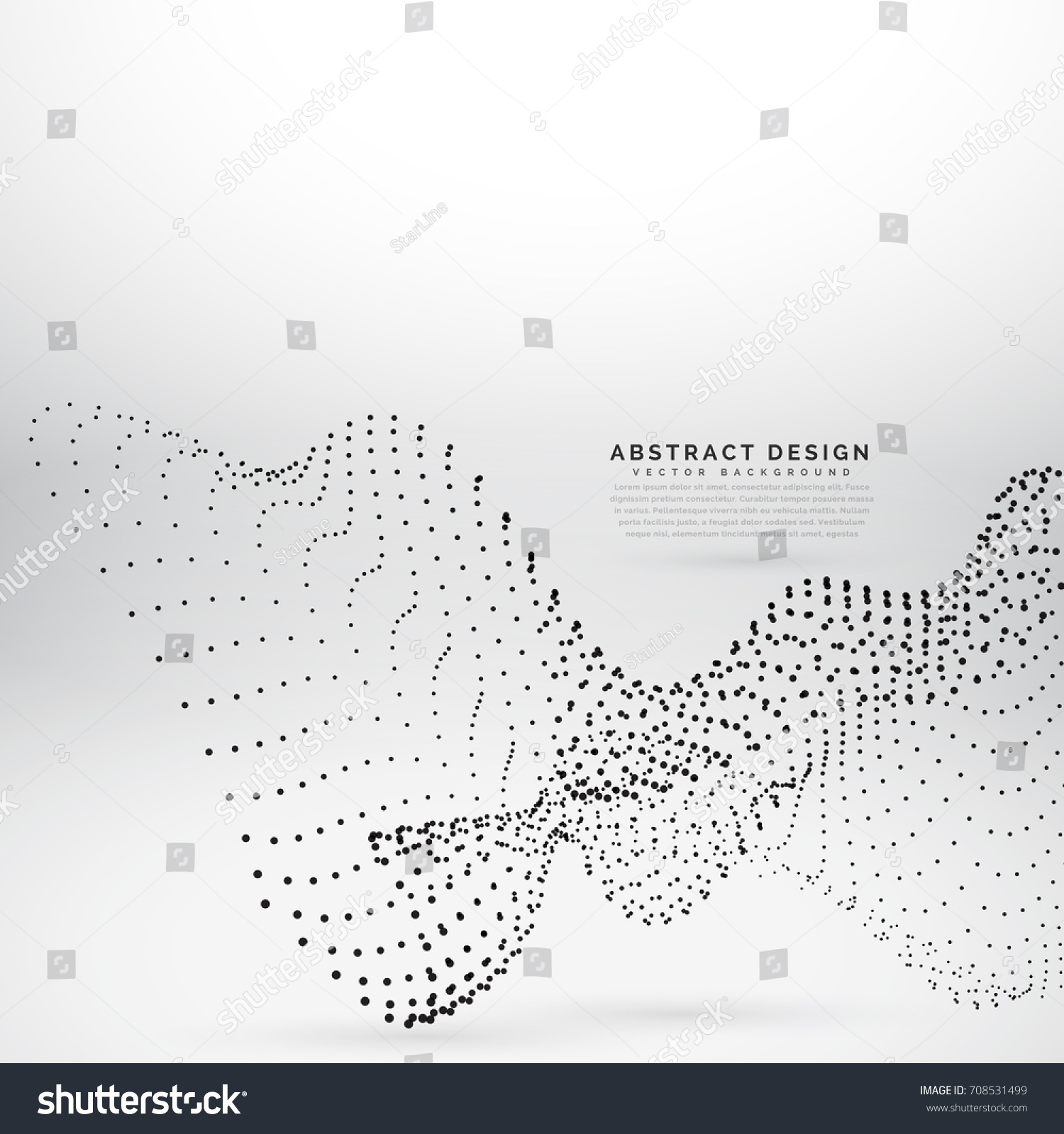 Particle Black Dots Wave Vector Background Stock Vector (Royalty Free ...