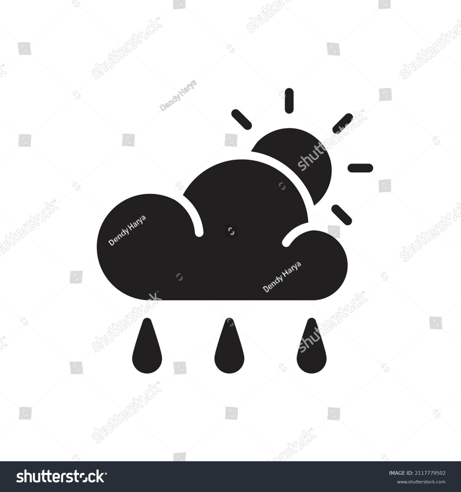 Partly Rain Filled Icon Vector Illustration Stock Vector (Royalty Free ...