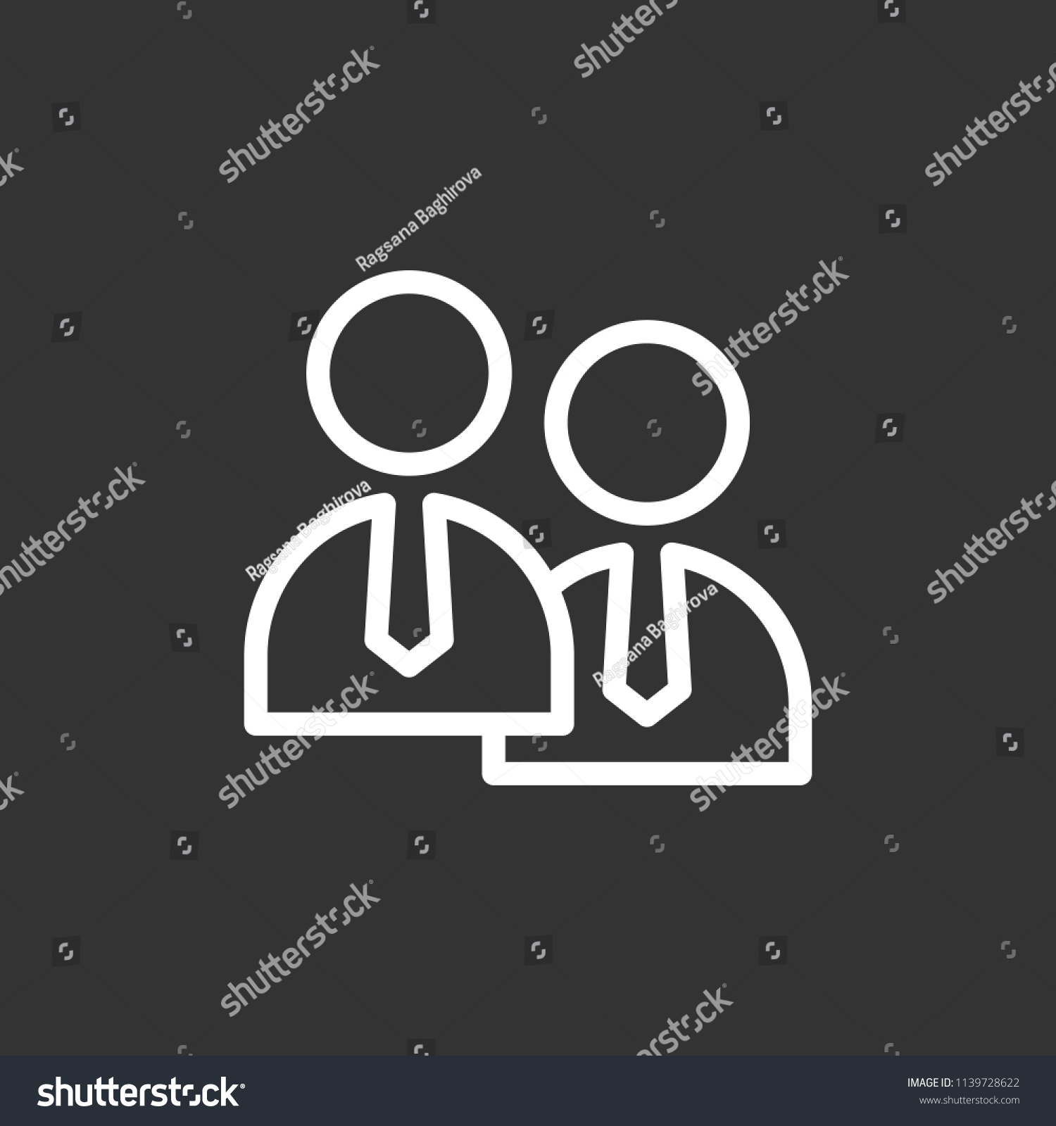 Partner Icon Simple Flat Style Outline Stock Vector (Royalty Free ...