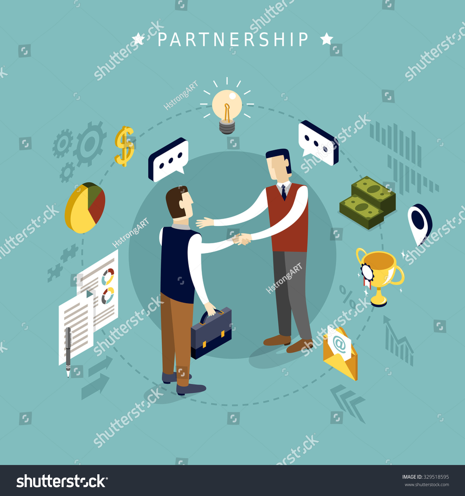Partnership Concept 3d Isometric Flat Design Stock Vector (Royalty Free ...