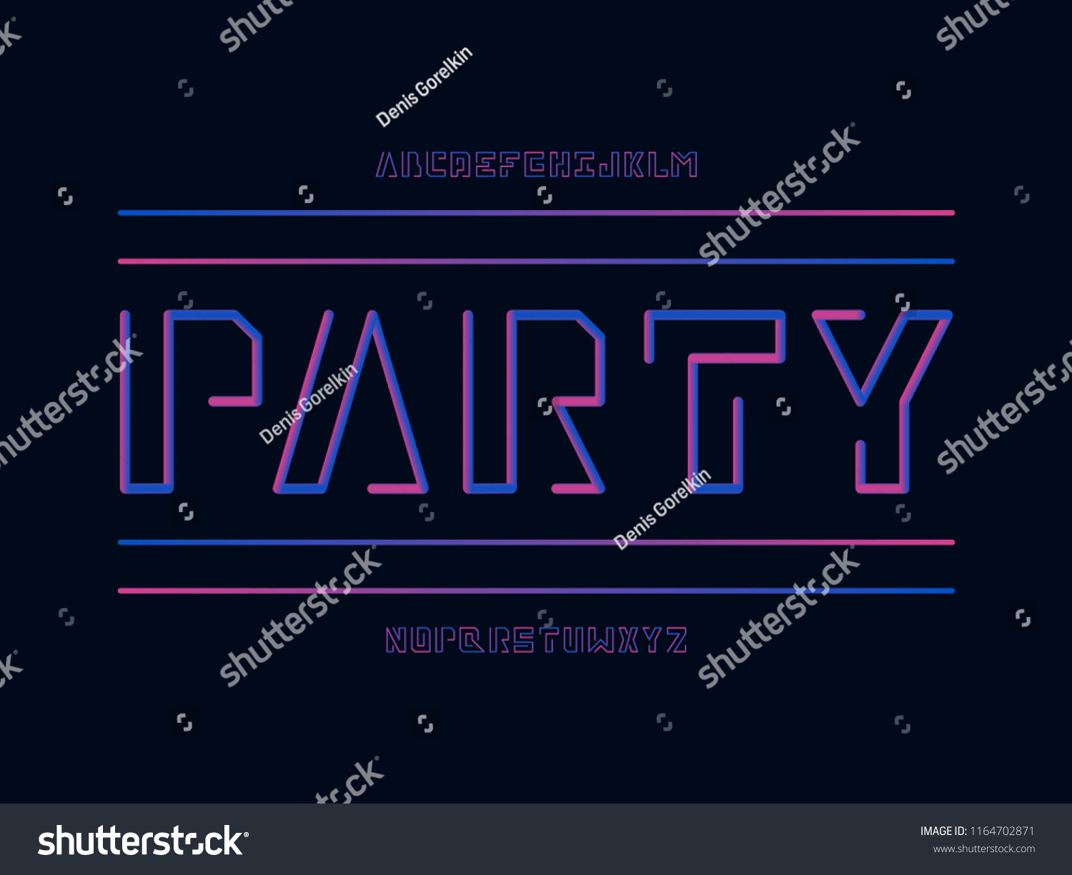 Vektor Stok Party Font Vector Alphabet Letters Typeface (Tanpa Royalti ...