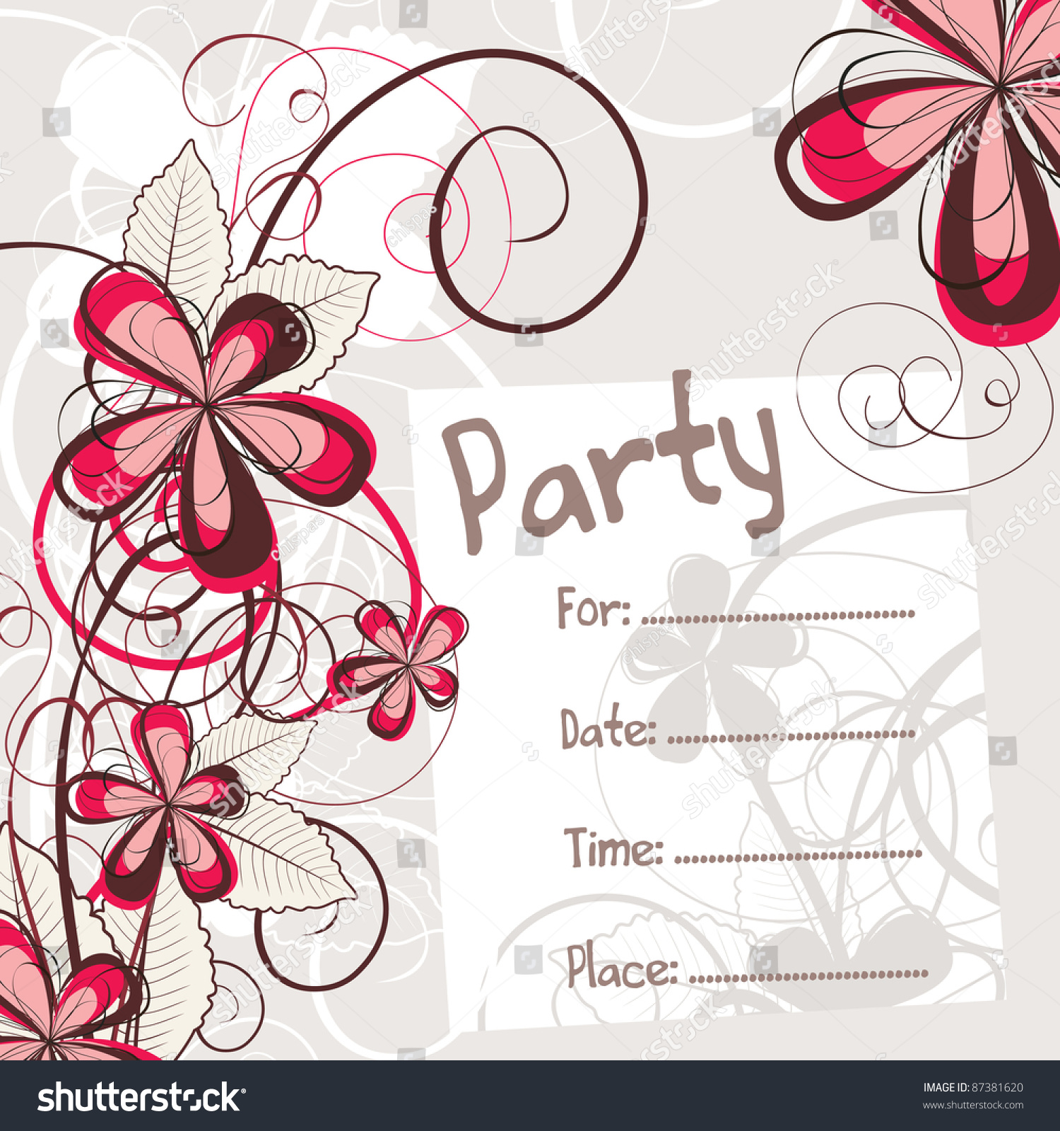 Party Invitation Vector Illustration Stock Vector (Royalty Free ...