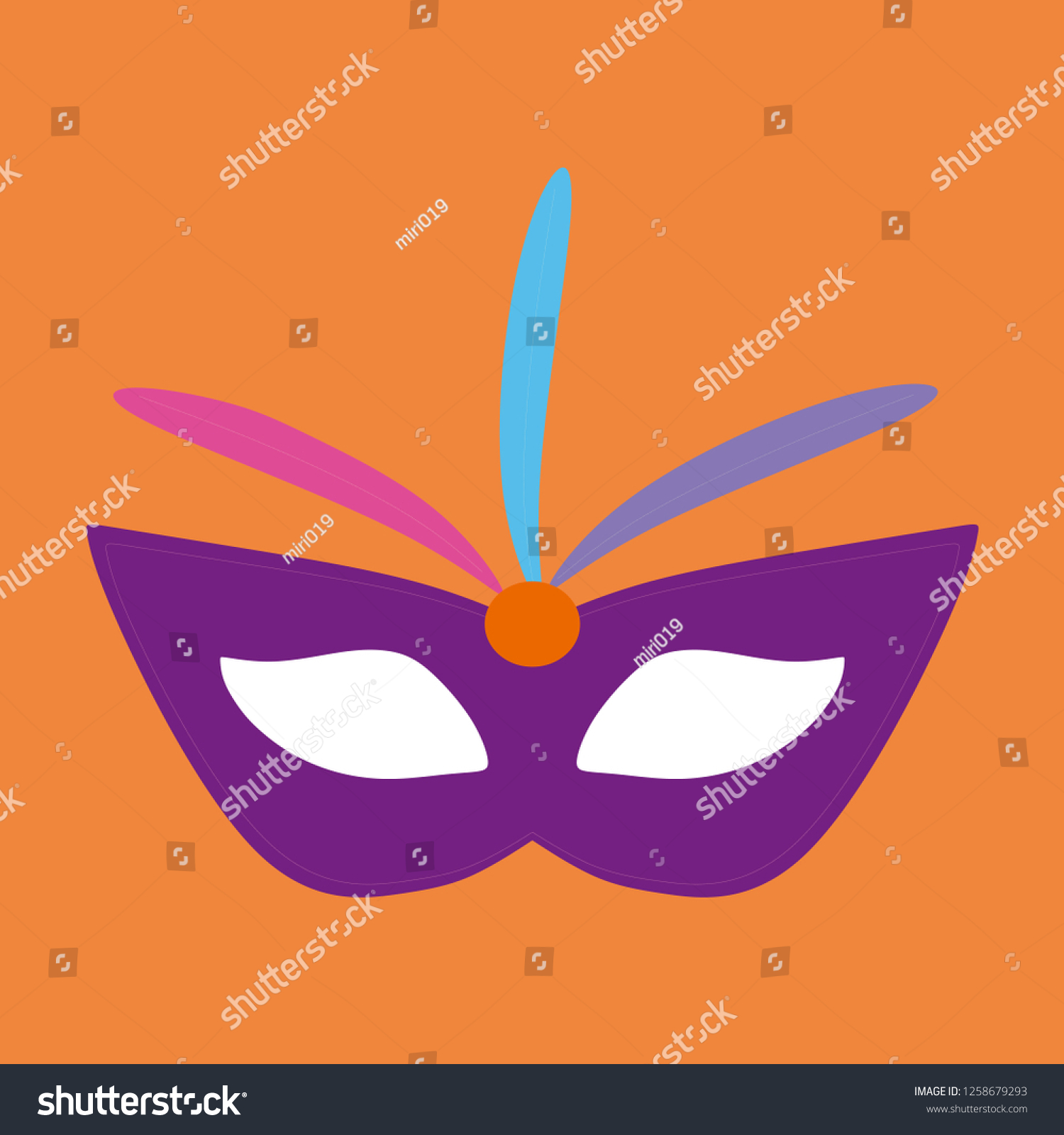 Party Mask Icon Stock Vector (Royalty Free) 1258679293