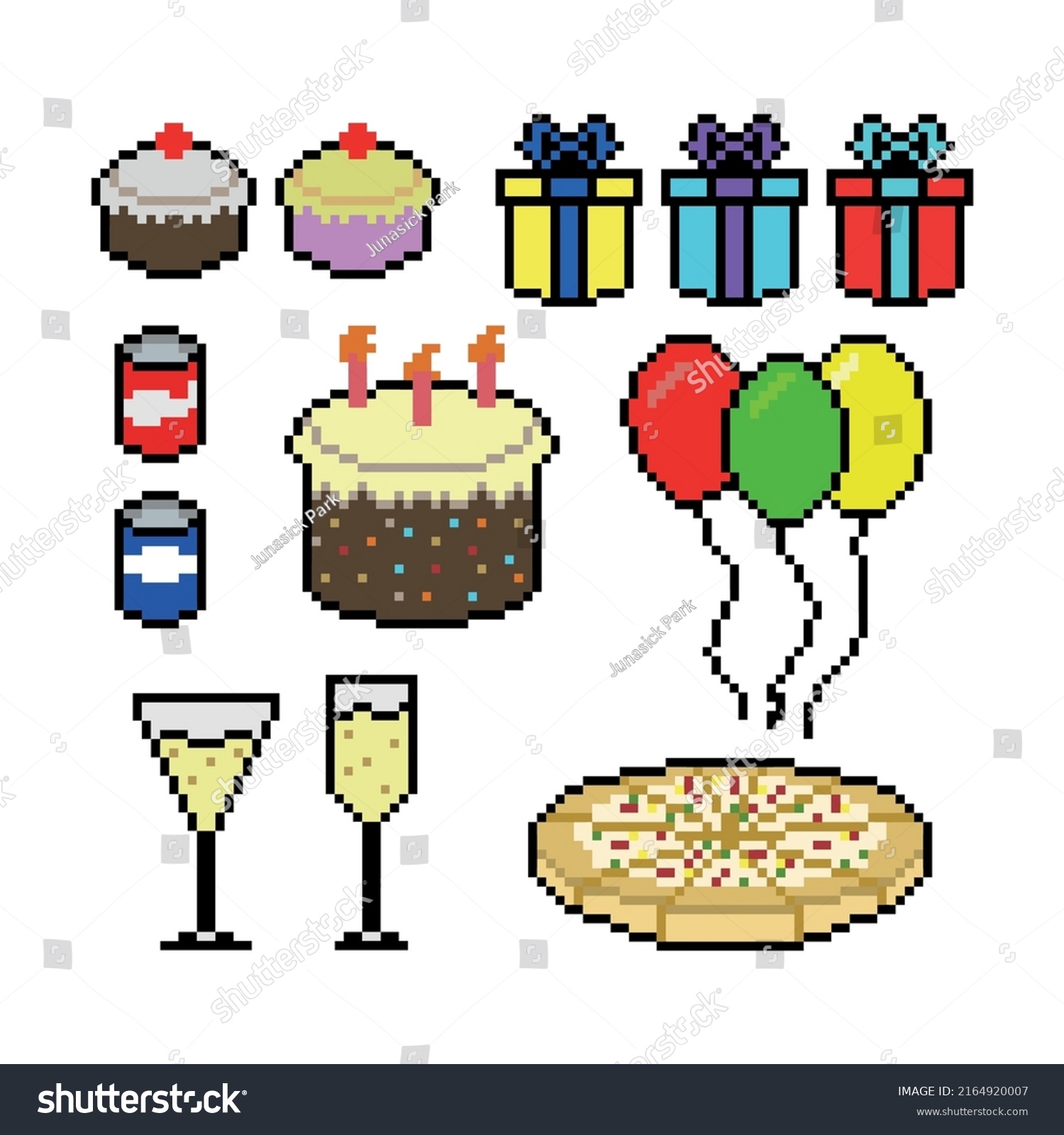 Party Pack Icon Pixel Art Vector Stock Vector (Royalty Free) 2164920007 ...