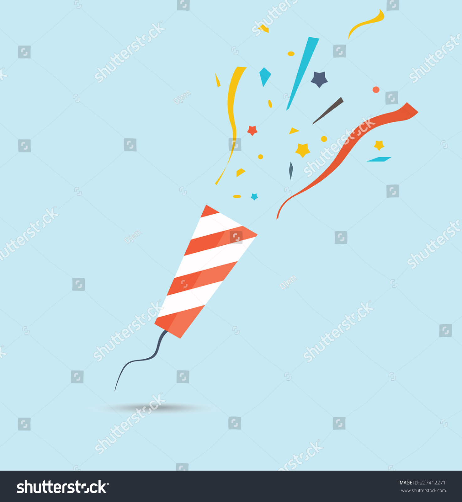 Party Popper On Blue Background Vector Stock Vector (Royalty Free ...
