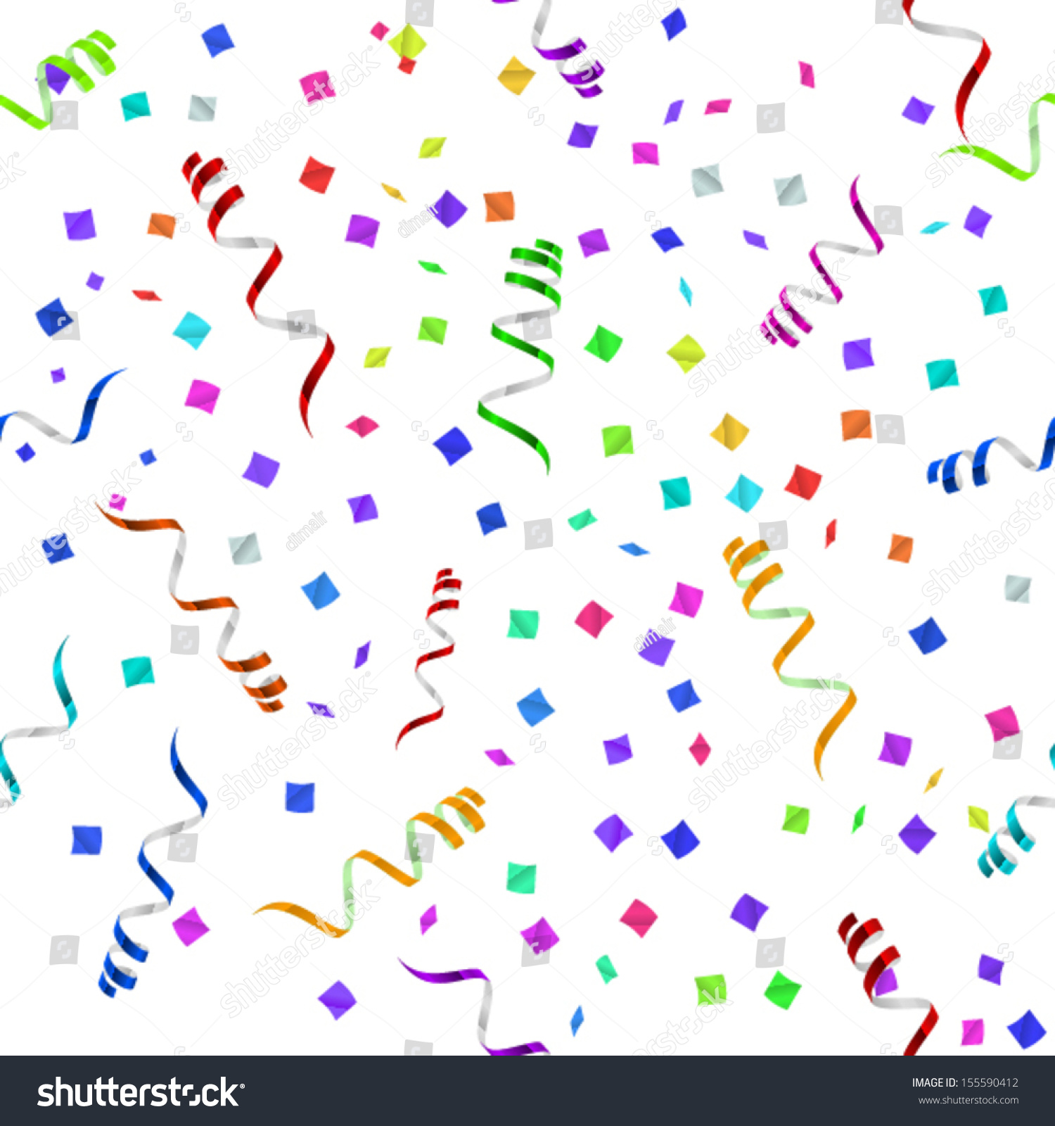 Party Streamers Pattern Seamless Vector Illustration Stock Vector ...