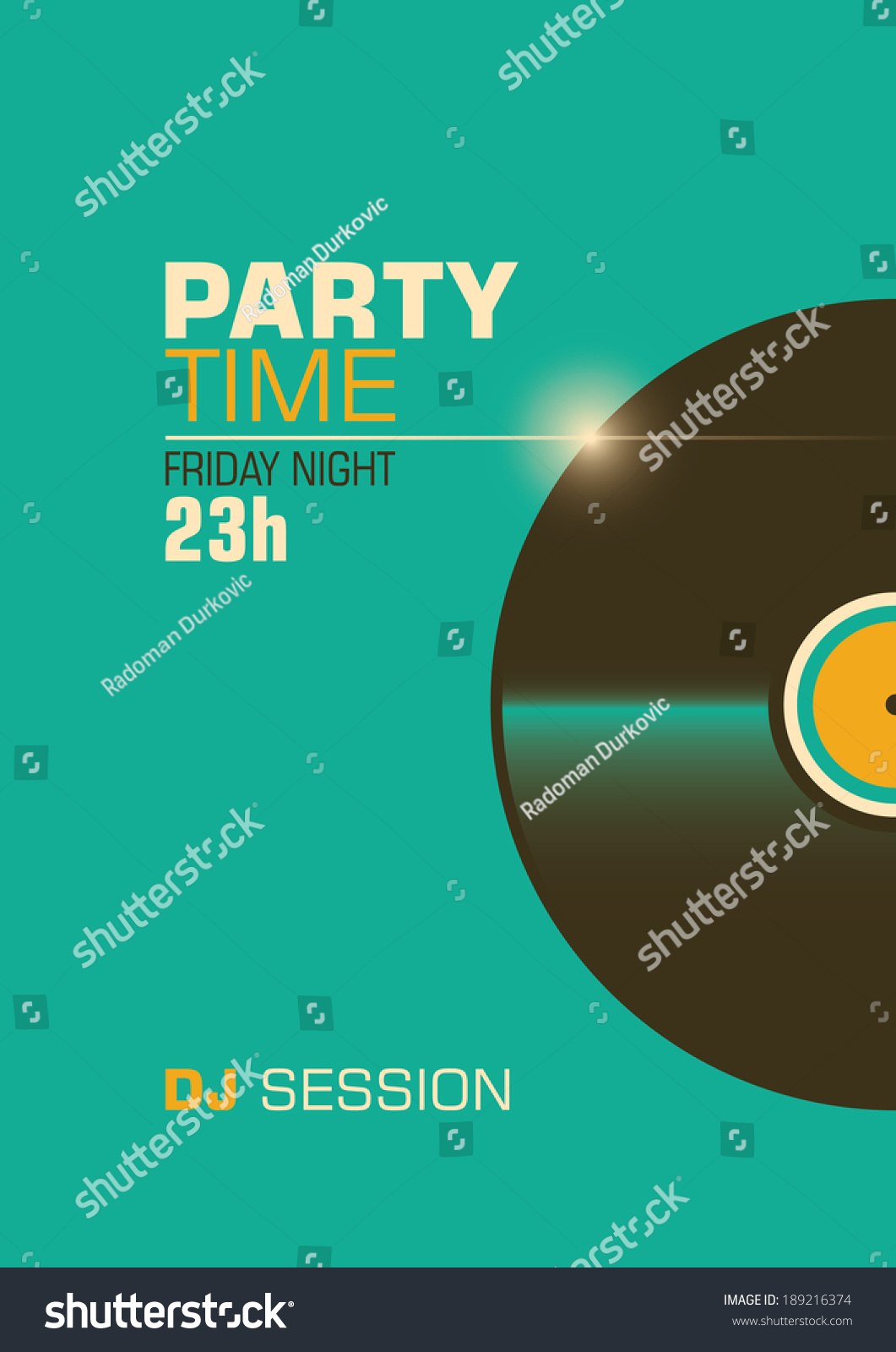 Party Time Poster Design Vector Illustration Stock Vector (Royalty Free ...
