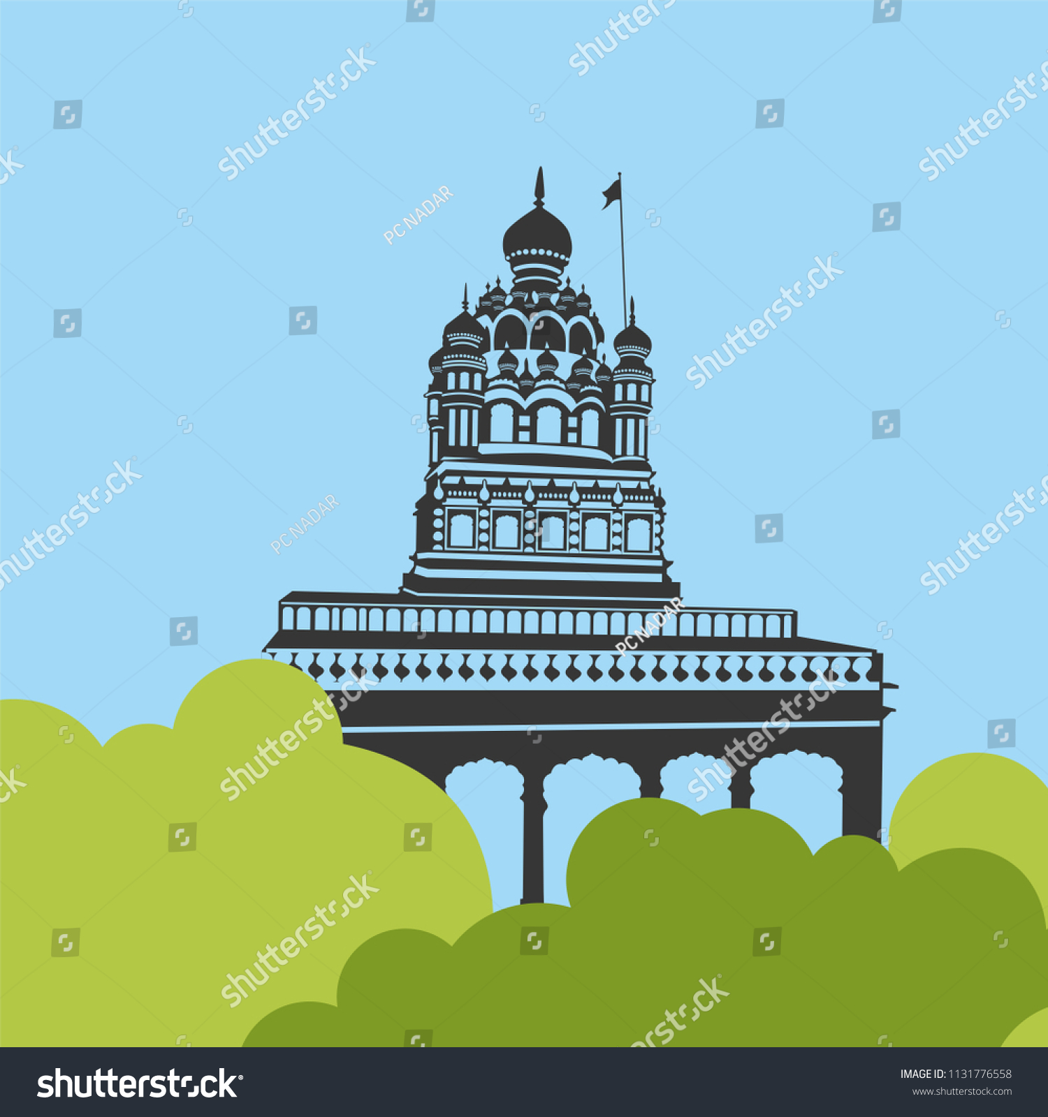 Parvati Temple Pune Stock Vector (Royalty Free) 1131776558 | Shutterstock