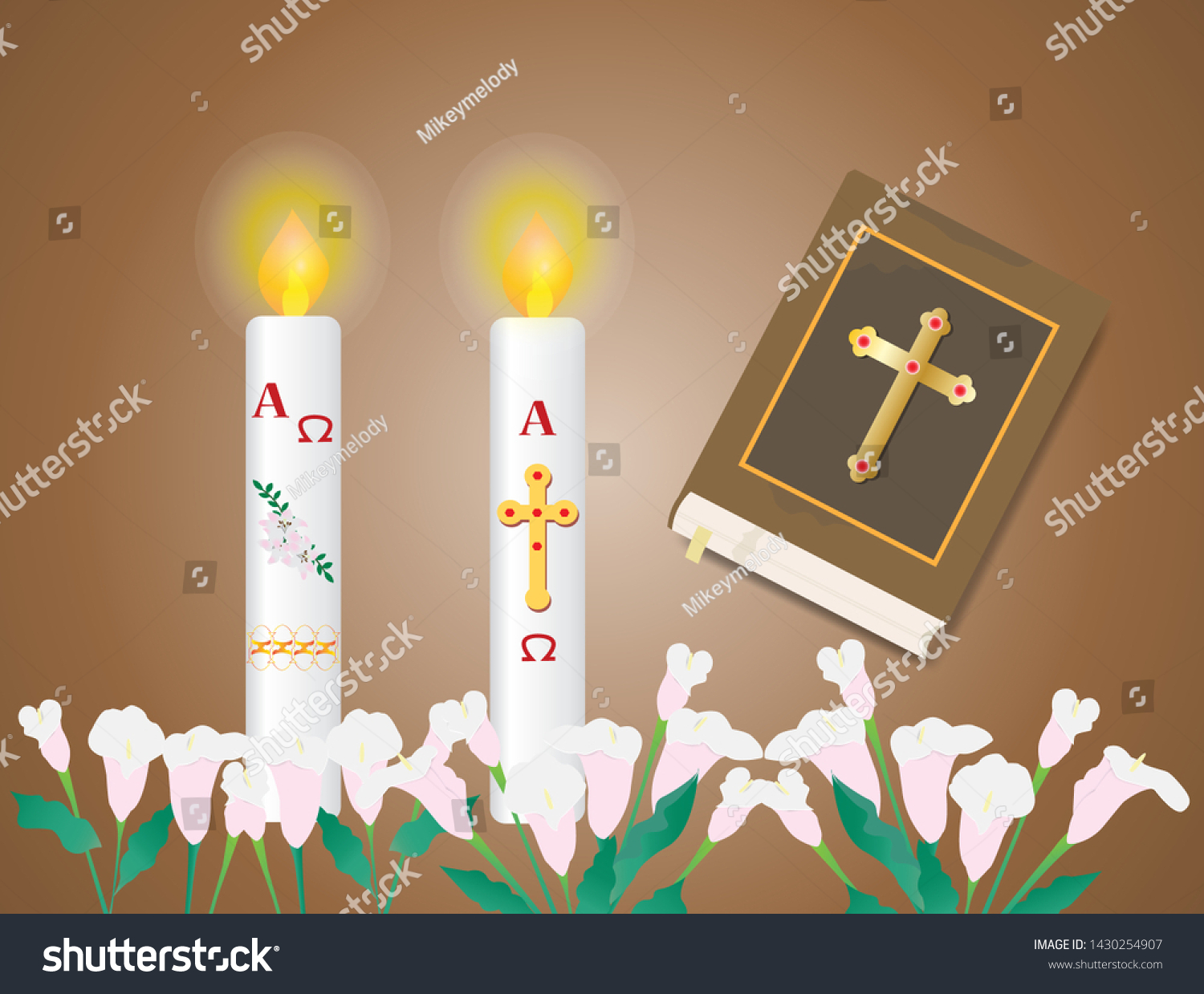 Paschal Candle Vector Image Bible Stock Vector (Royalty Free) 1430254907