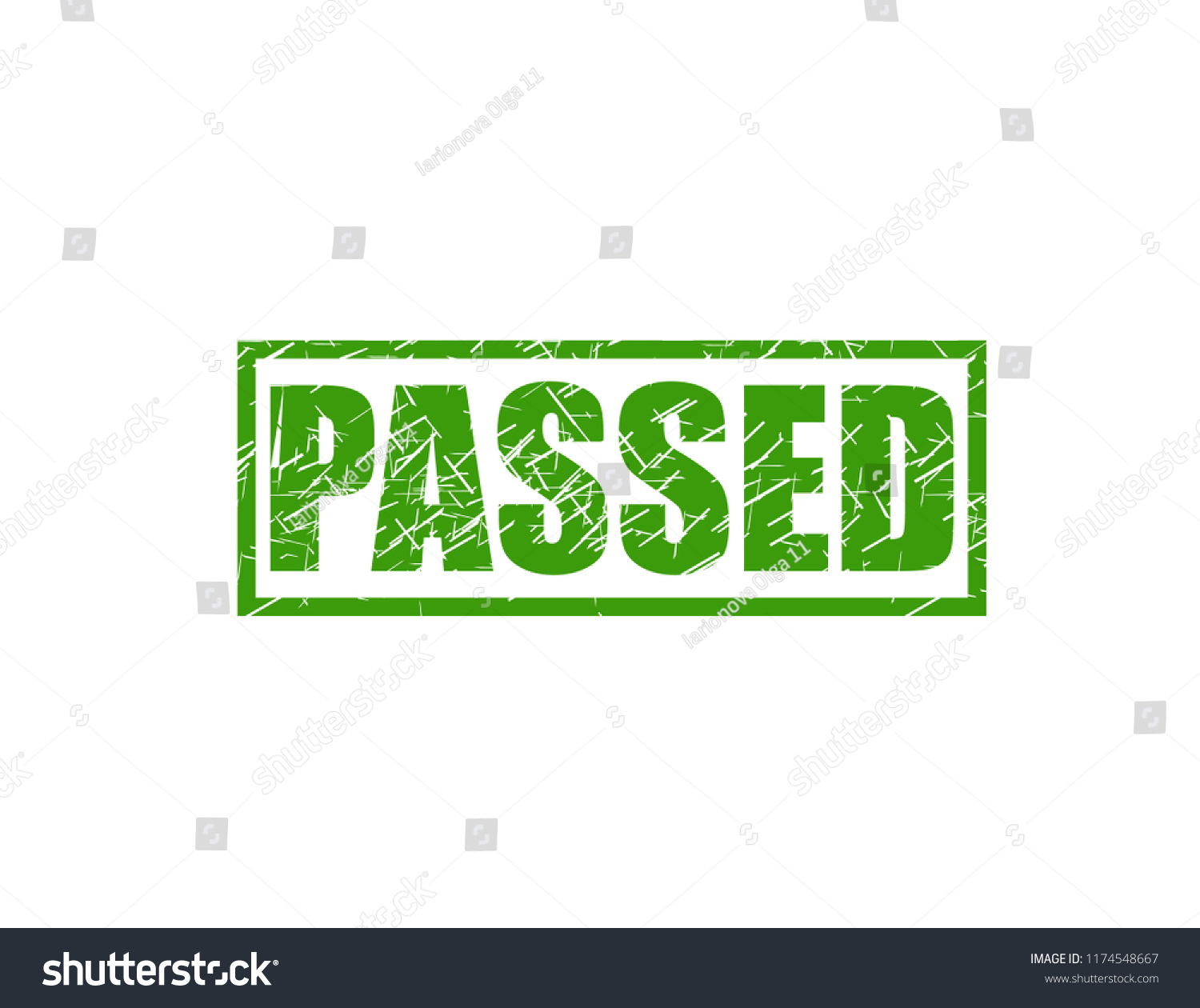 Passed Green Stamp Stock Vector (Royalty Free) 1174548667