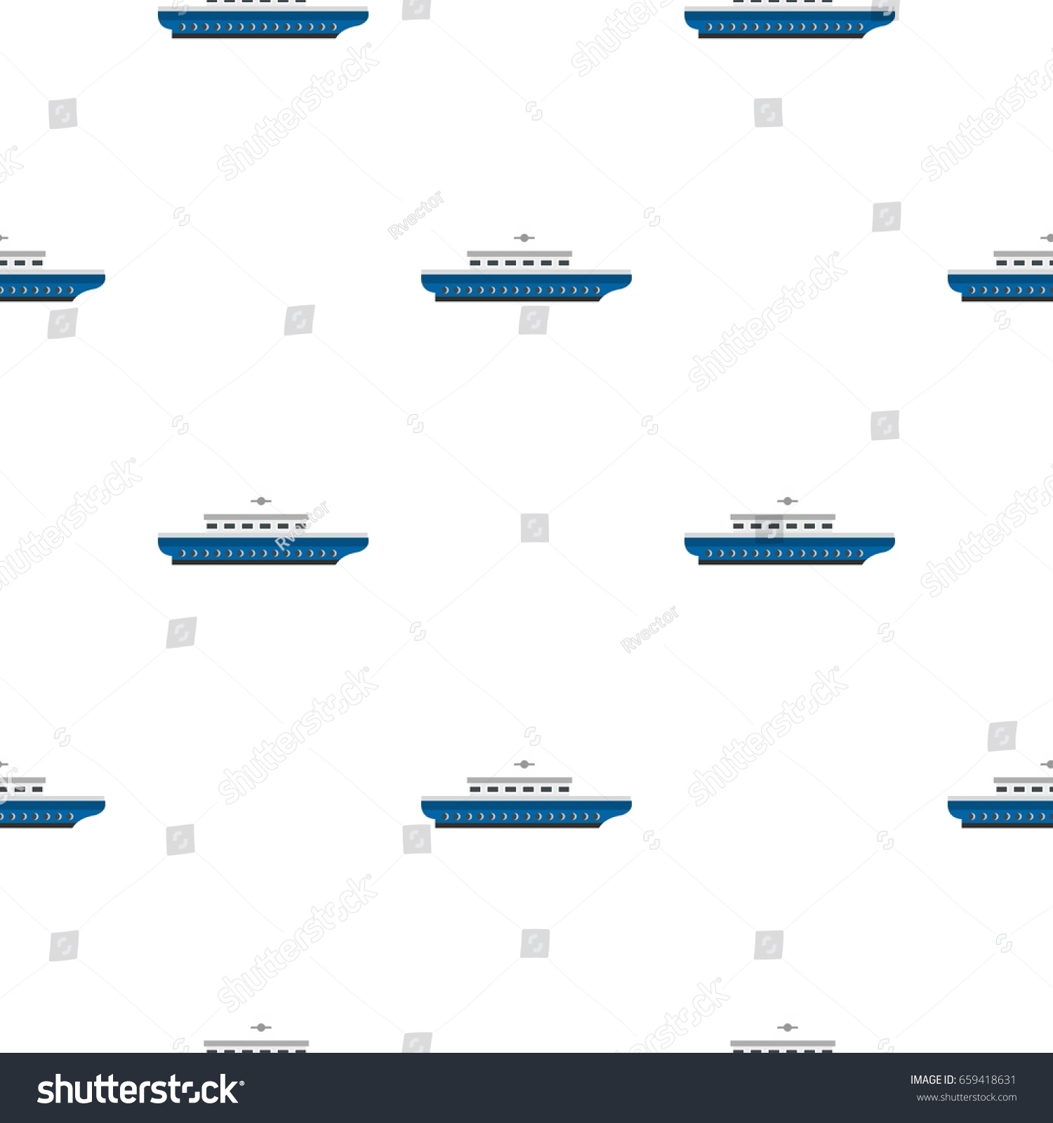 Passenger Ship Pattern Seamless Flat Style Stock Vector (Royalty Free ...