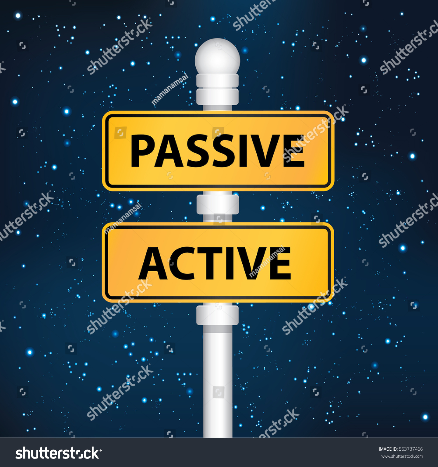 Passive Active Signpost Designclean Vector Stock Vector (Royalty Free ...