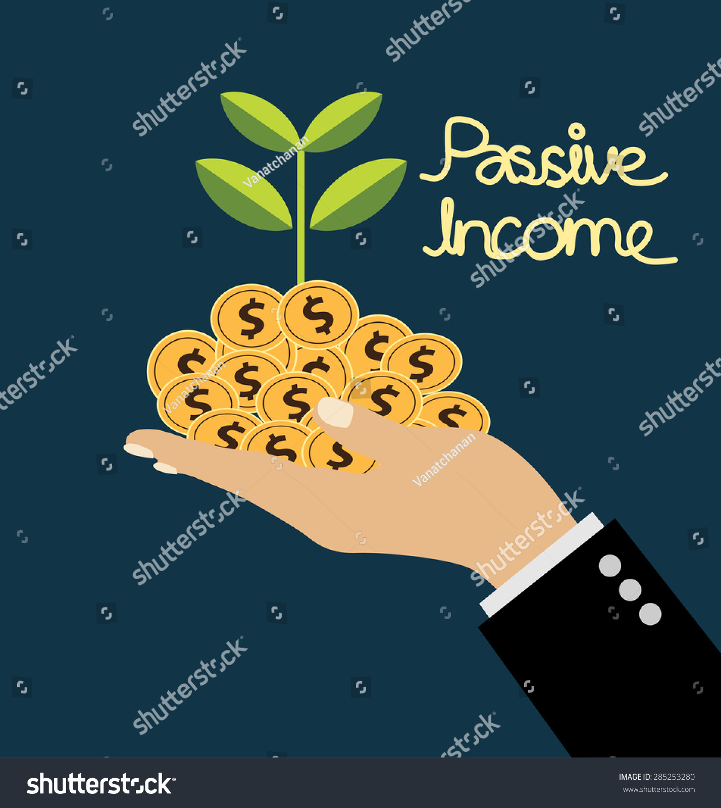 Passive Income Concept Vector Illustration Stock Vector (Royalty Free ...
