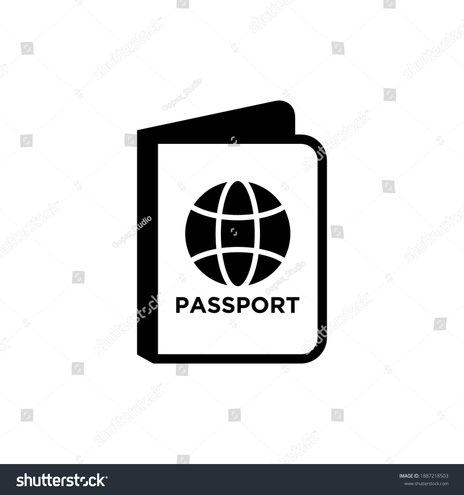 Passport Icon Outline Style Template Trendy Stock Vector Royalty Free