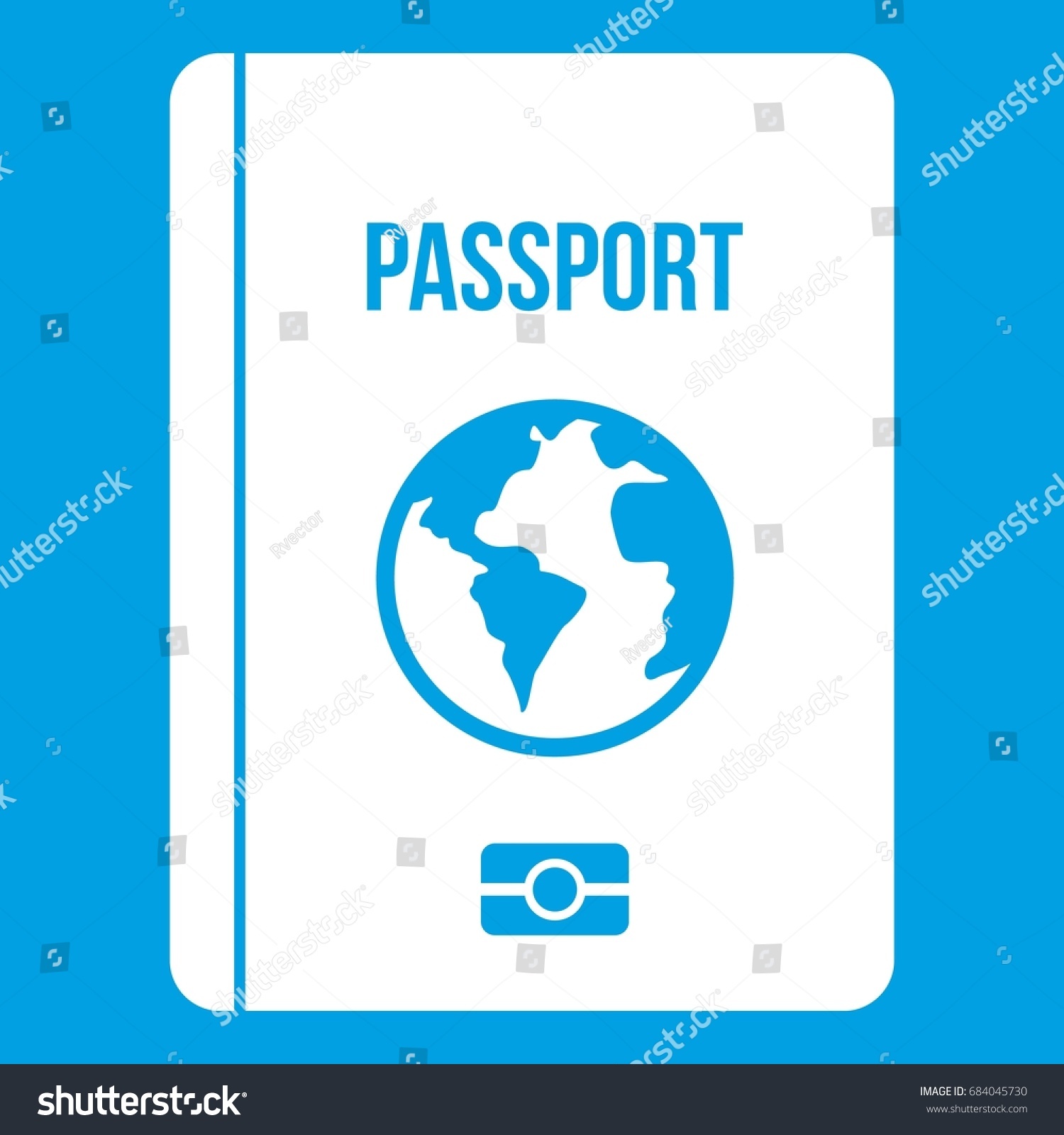 Passport Icon White Stock Vector (Royalty Free) 684045730