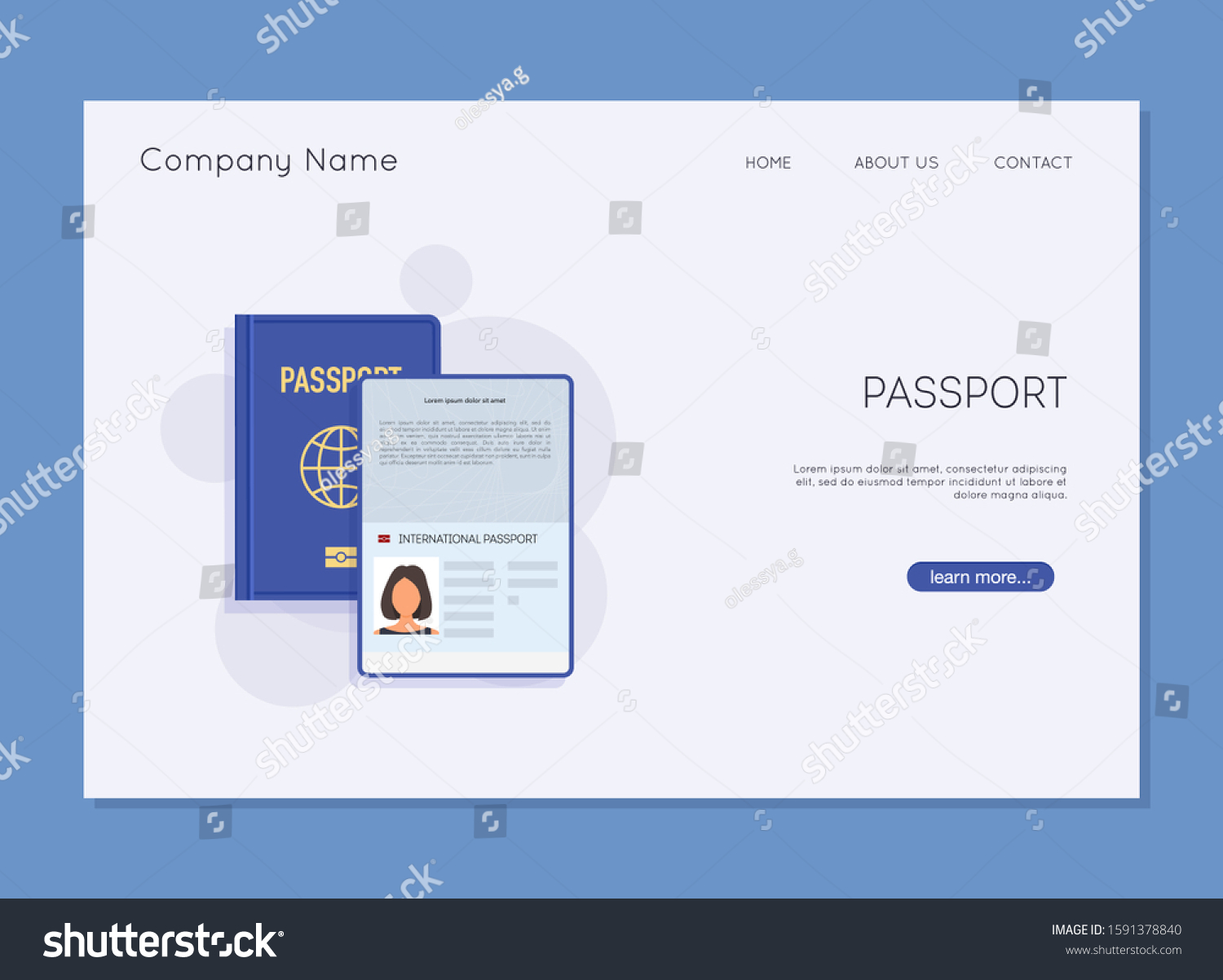 Passport Template Identification Document Document Travel เวกเตอร์