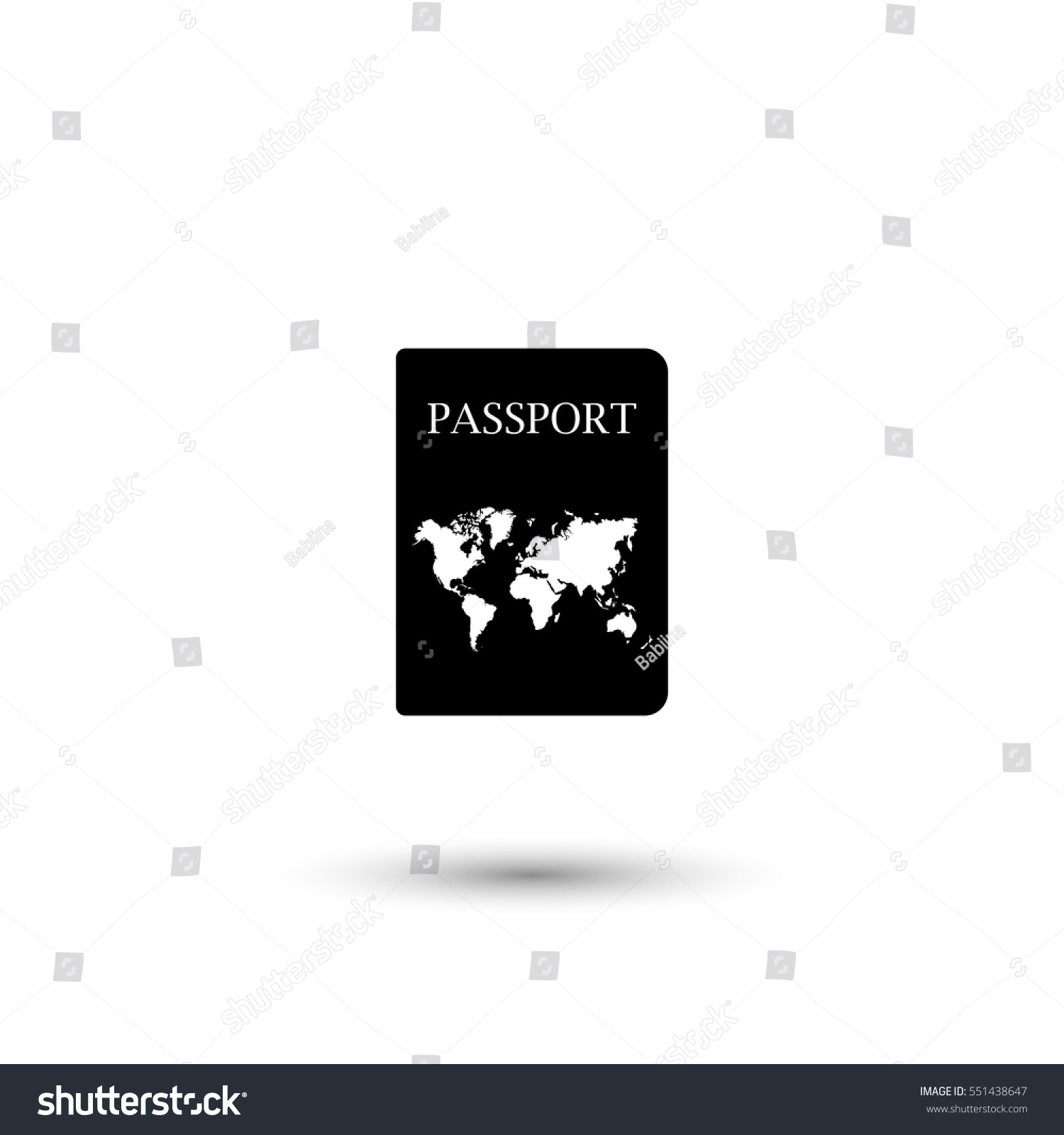 Passport Vector Icon Round Shadow Stock Vector (Royalty Free) 551438647 ...