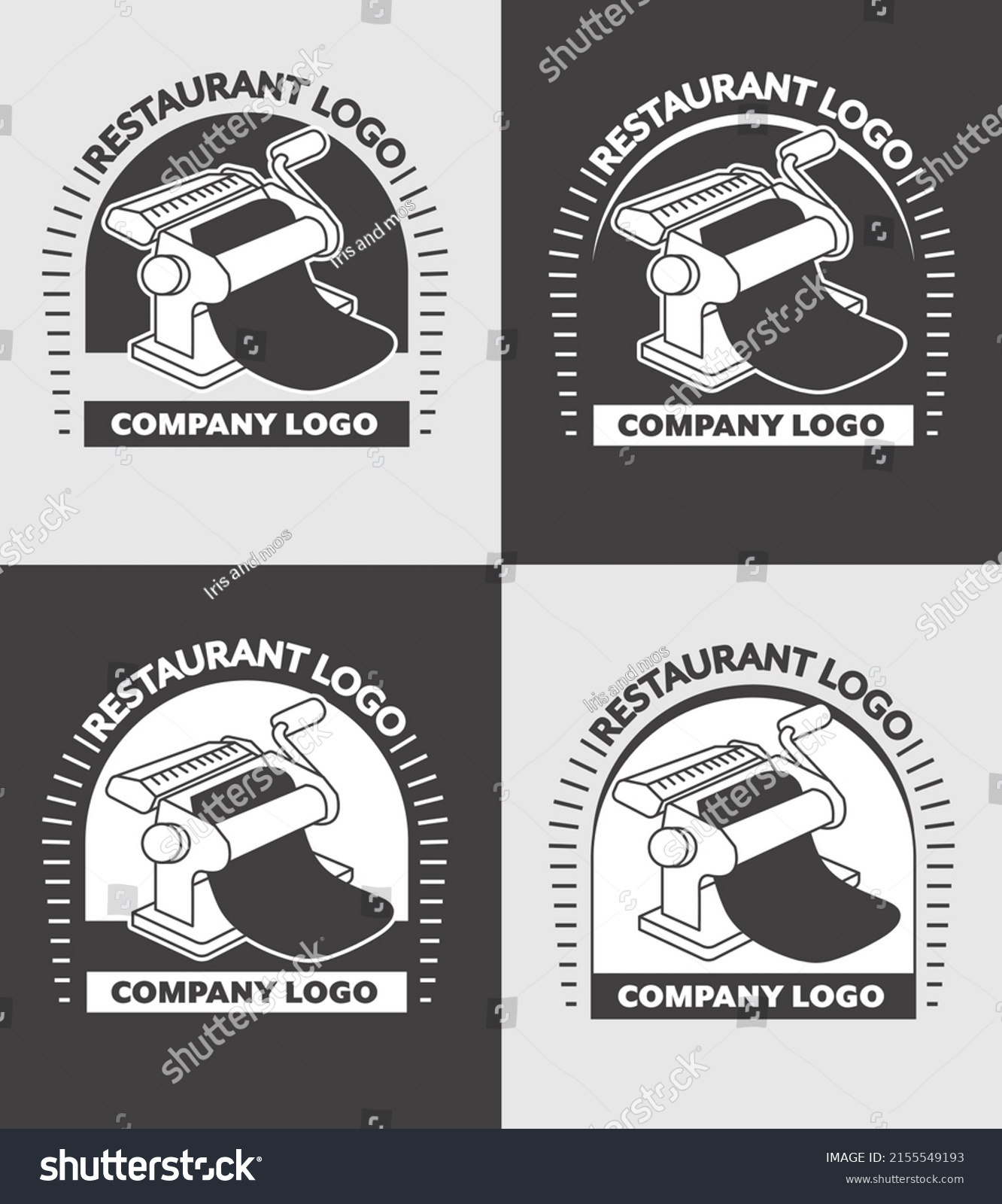 Pasta Machine Logo Different Colour Set Stock Vector (Royalty Free ...