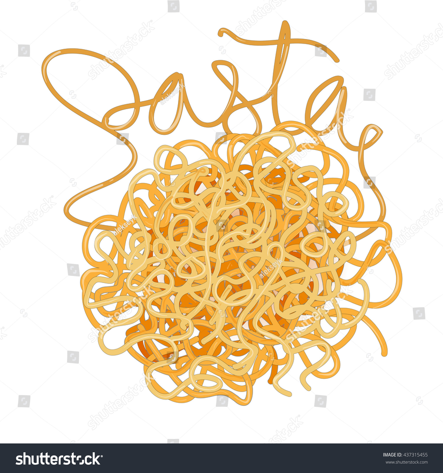 Pasta Spaghetti Vector Illustration Isolated Stock Vector 437315455 ...