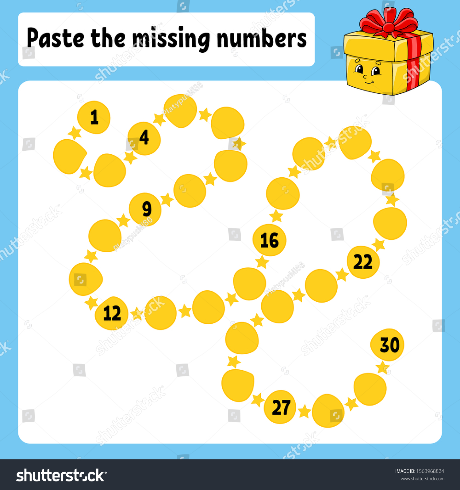 Paste Missing Numbers Handwriting Practice Learning Stock Vector ...