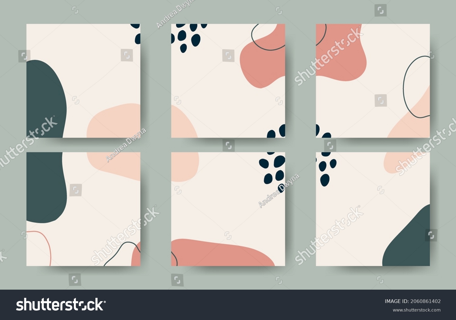 Pastel Abstract Shape Instagram Post Feed Stock Vector (Royalty Free ...
