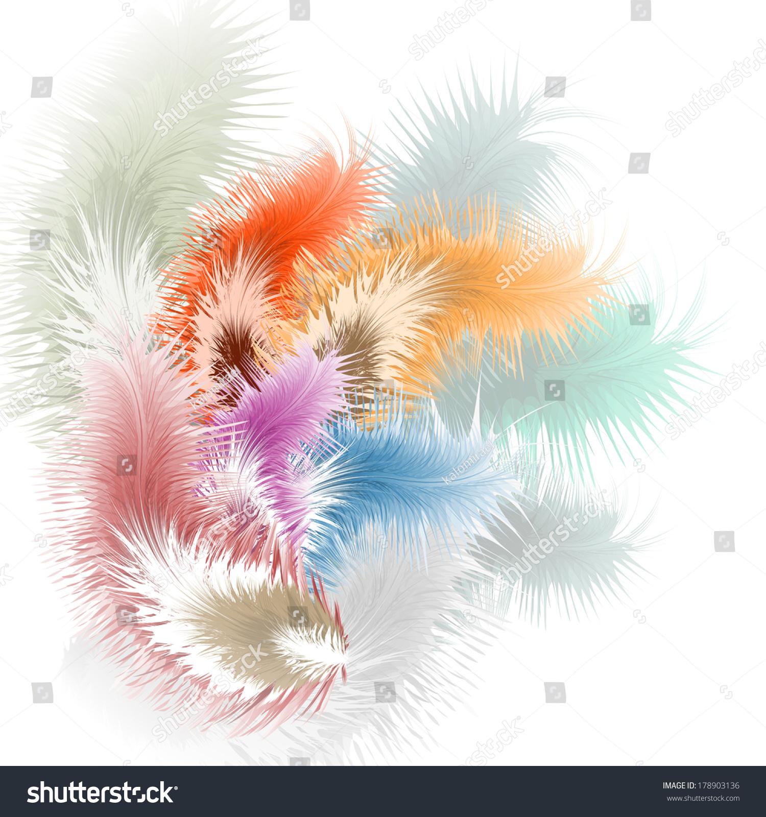 Pastel Background Feather Vector Illustration Stock Vector (Royalty ...