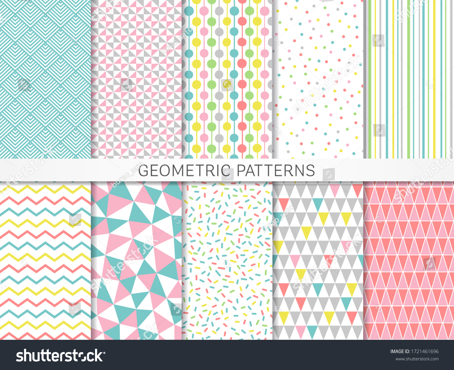 Pastel Color Seamless Geometric Patterns Stock Vector (Royalty Free ...