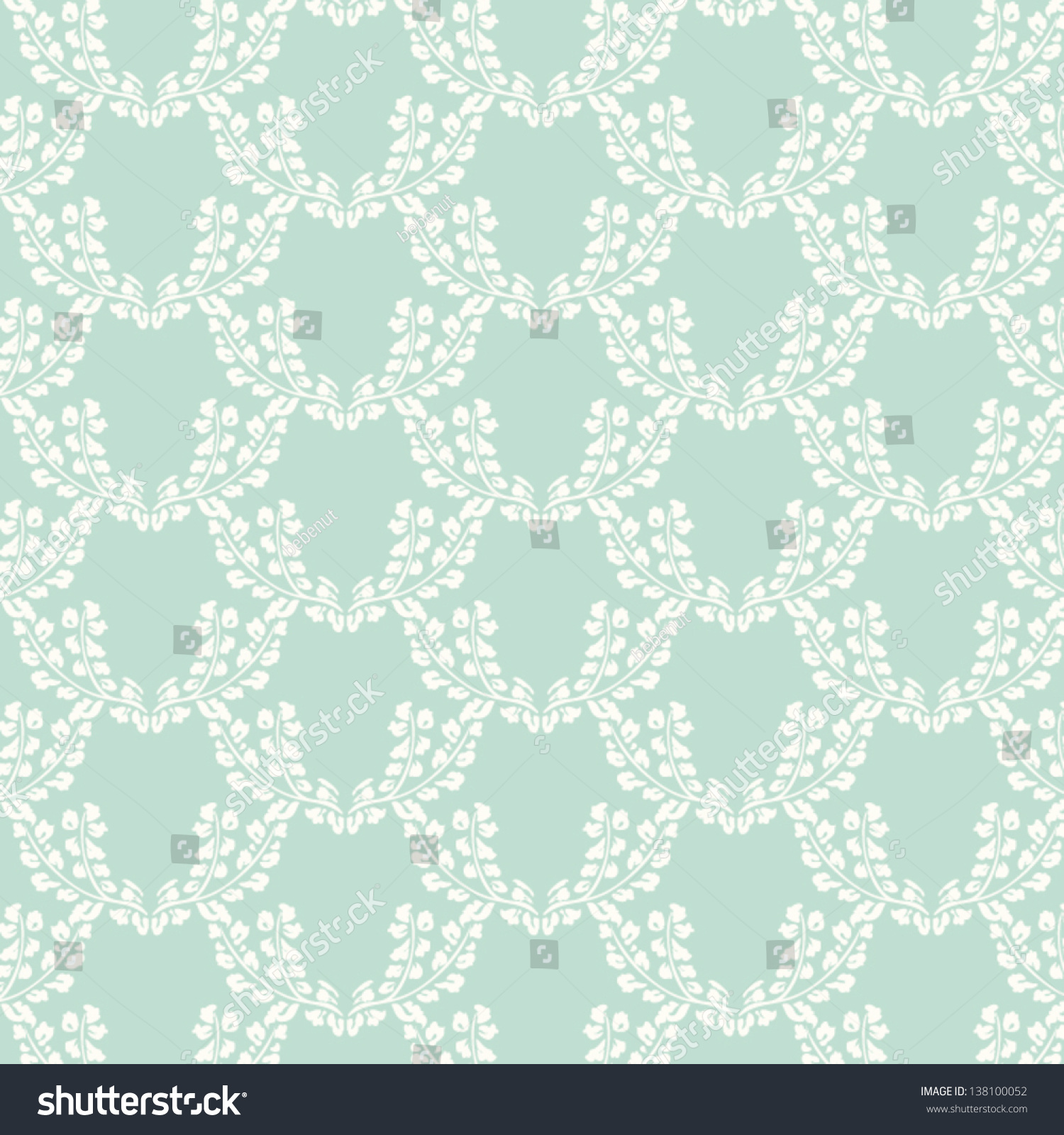 Pastel Green Floral Pattern Stock Vector (Royalty Free) 138100052 ...