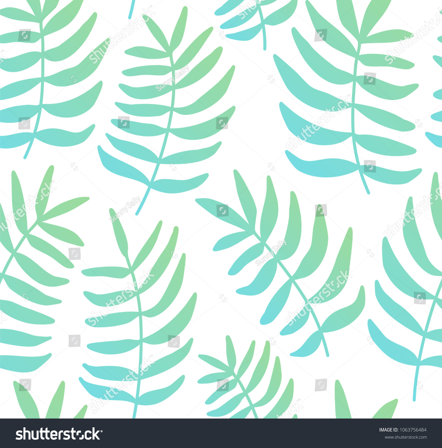 Pastel Leaves Pattern Soft Look Stock Vector (Royalty Free) 1063756484 ...