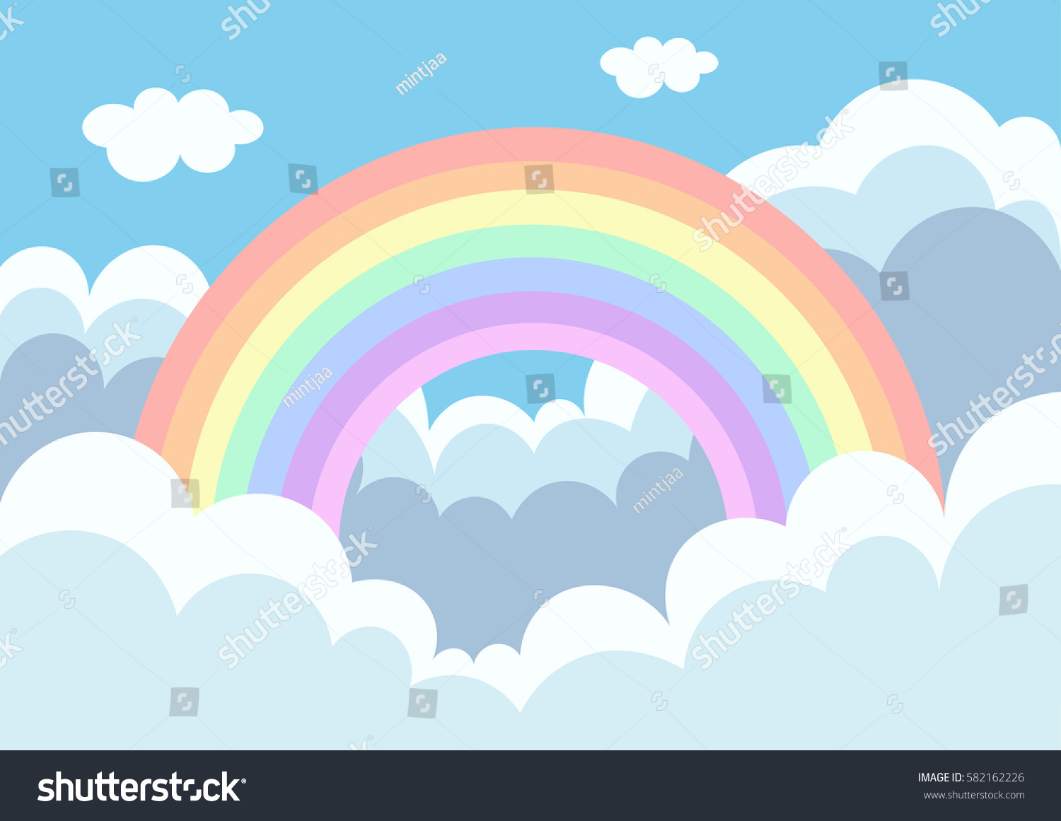 Pastel Rainbow Cloud Background 스톡 벡터(로열티 프리) 582162226 | Shutterstock