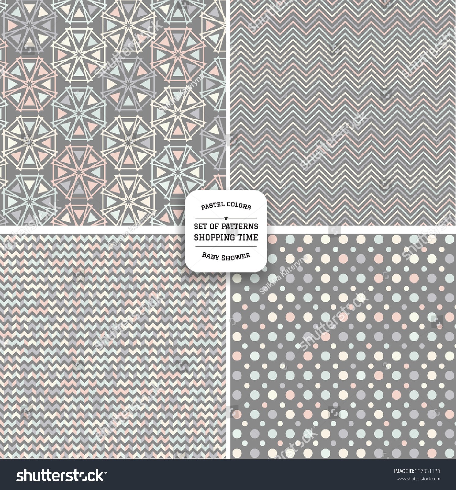 Pastel Retro Patterns Cute Background: เวกเตอร์สต็อก (ปลอดค่าลิขสิทธิ์ ...