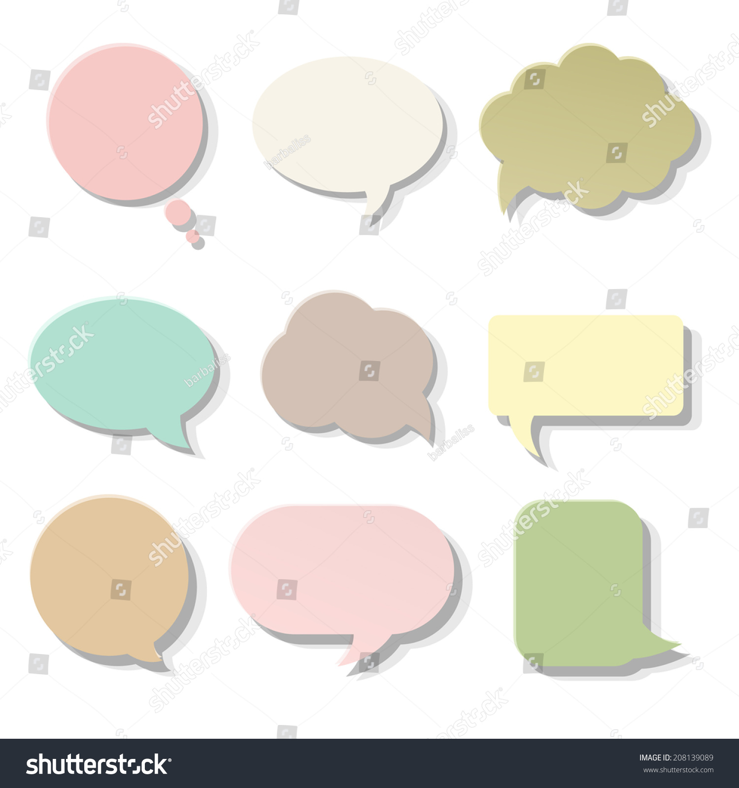 Pastel Speech Bubble Vector Illustration Stock Vector (Royalty Free ...