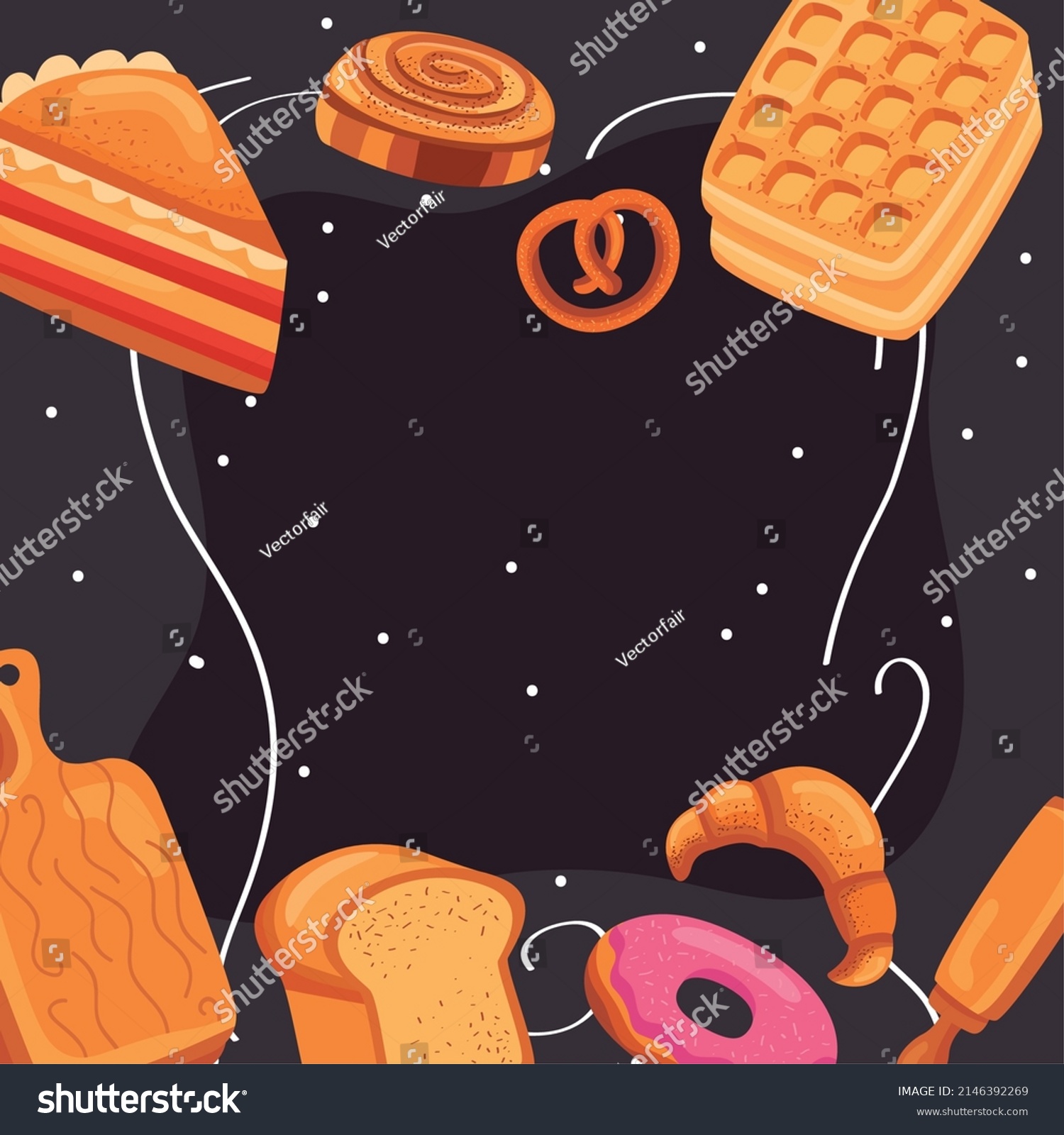 Pastry Products Frame Poster Background Stock Vector (Royalty Free ...