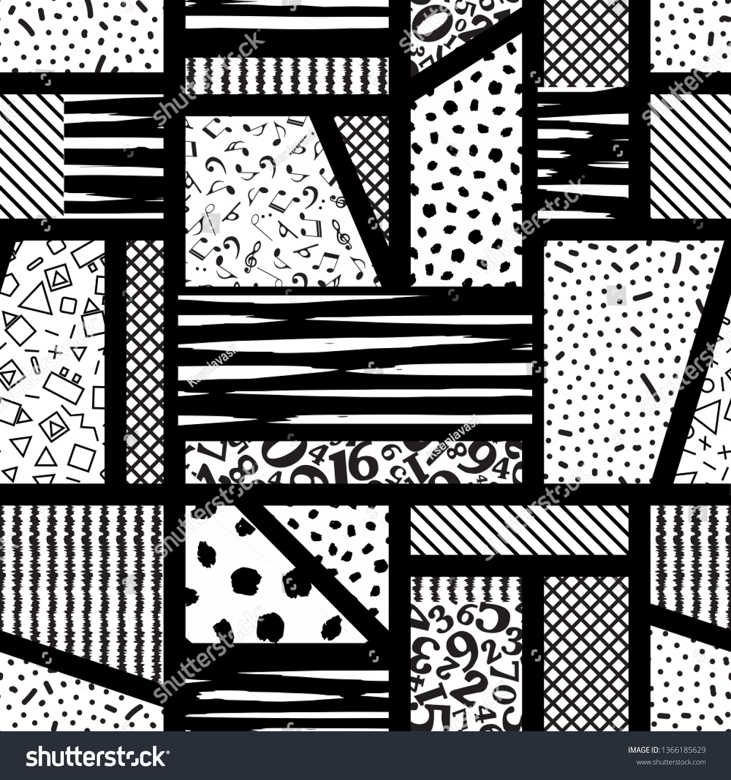 Patchwork Rectanglesvector Illustration Different Texture Geometric ...