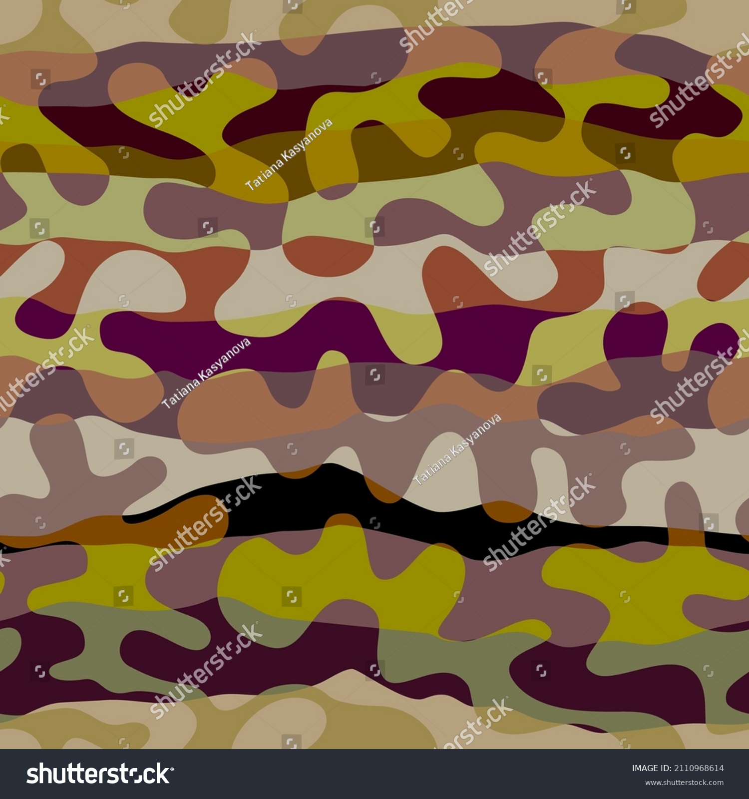 Patchwork Textile Pattern Military Style Art Stock Vector (Royalty Free ...