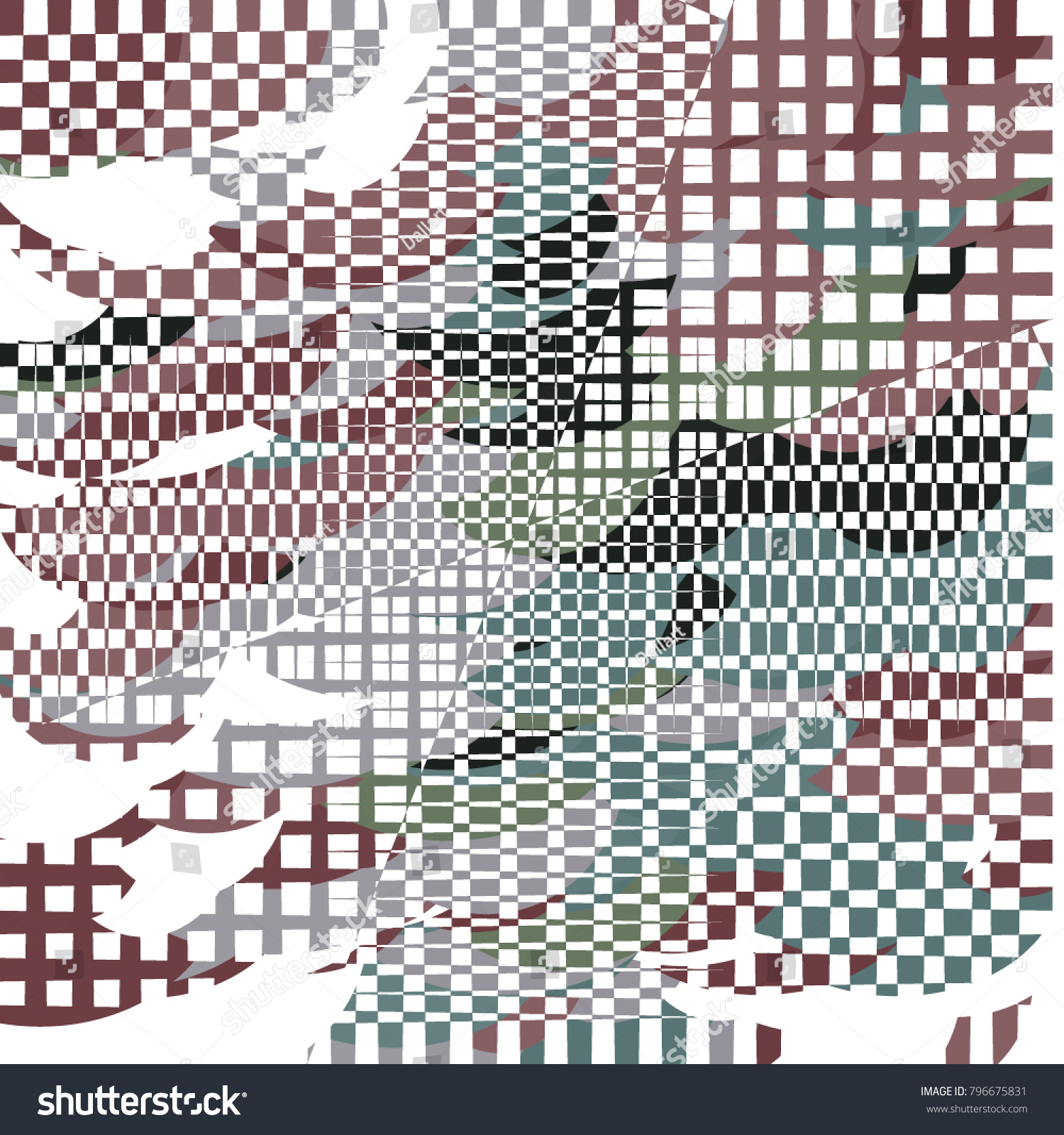Patchwork Organic Geometric Shapes Checkered Patterns Stock Vector ...